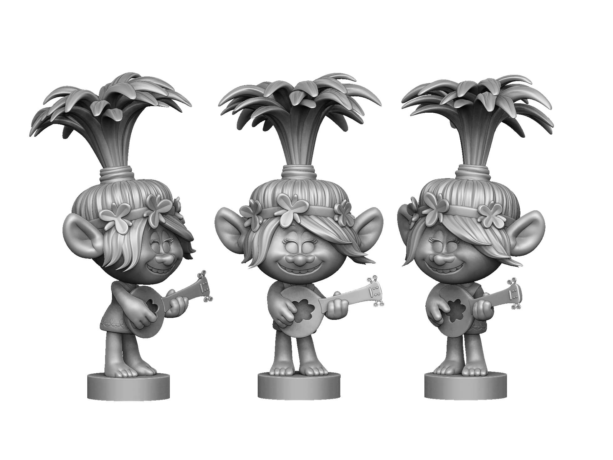 Troll Princess Poppy With Guitar - 3D Model by naeem32