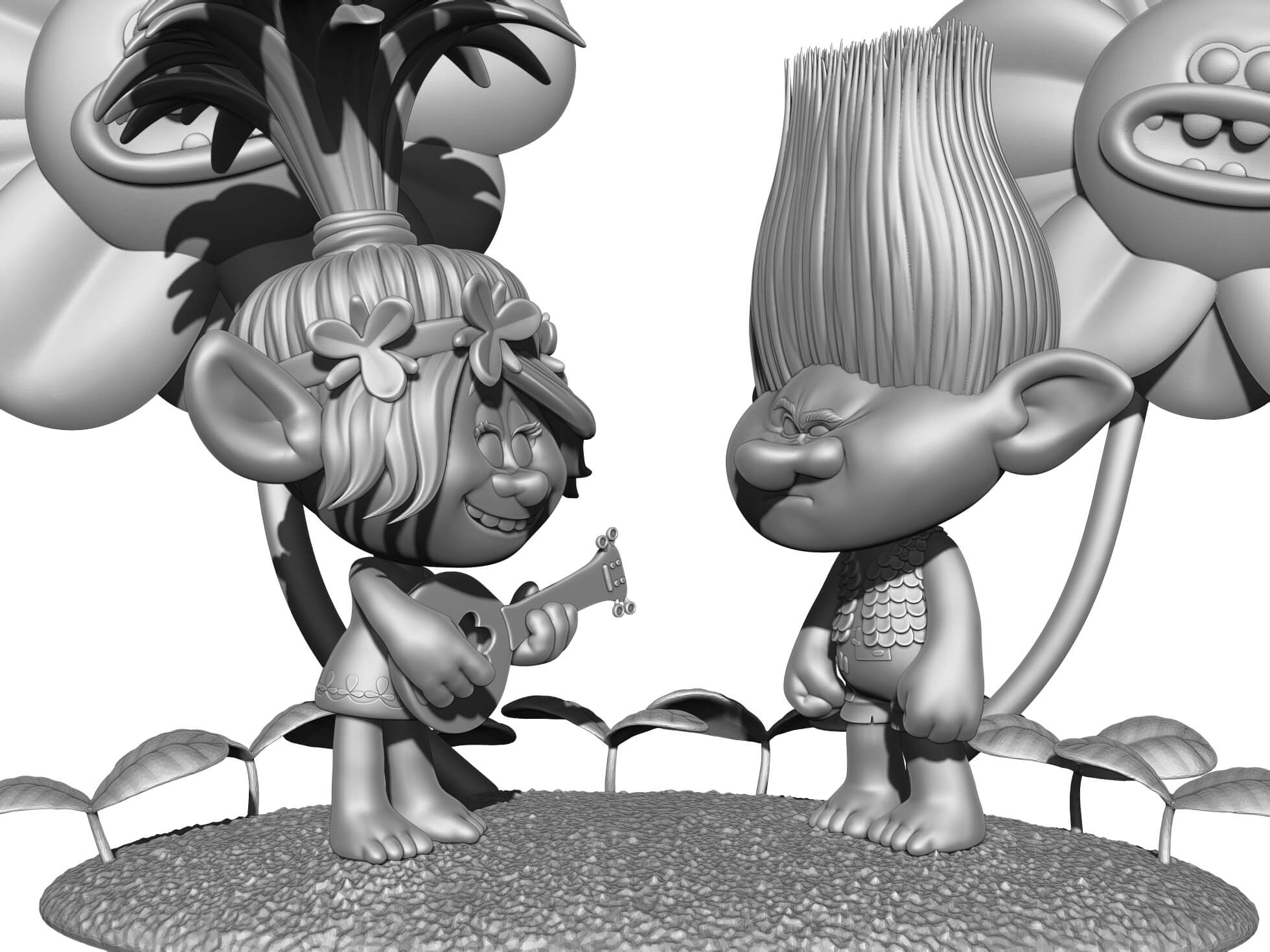Trolls. Poppy Sings To Angry Branch - 3D Model by naeem32