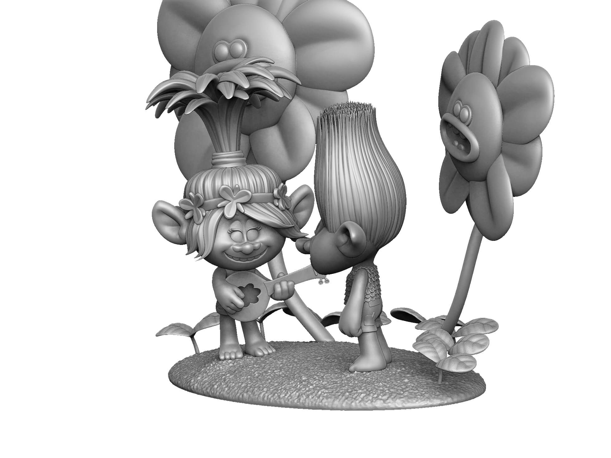 Trolls. Poppy Sings To Angry Branch - 3D Model by naeem32