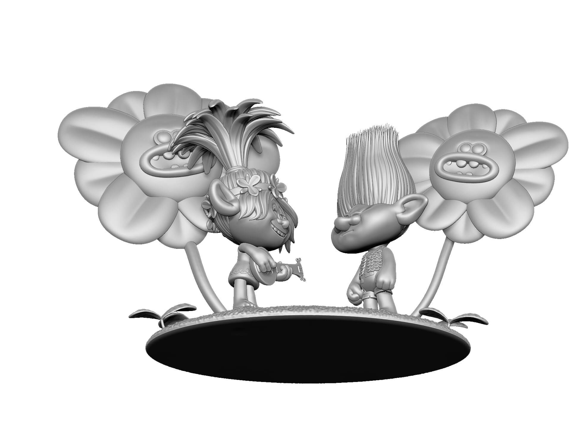 Trolls. Poppy Sings To Angry Branch - 3D Model by naeem32