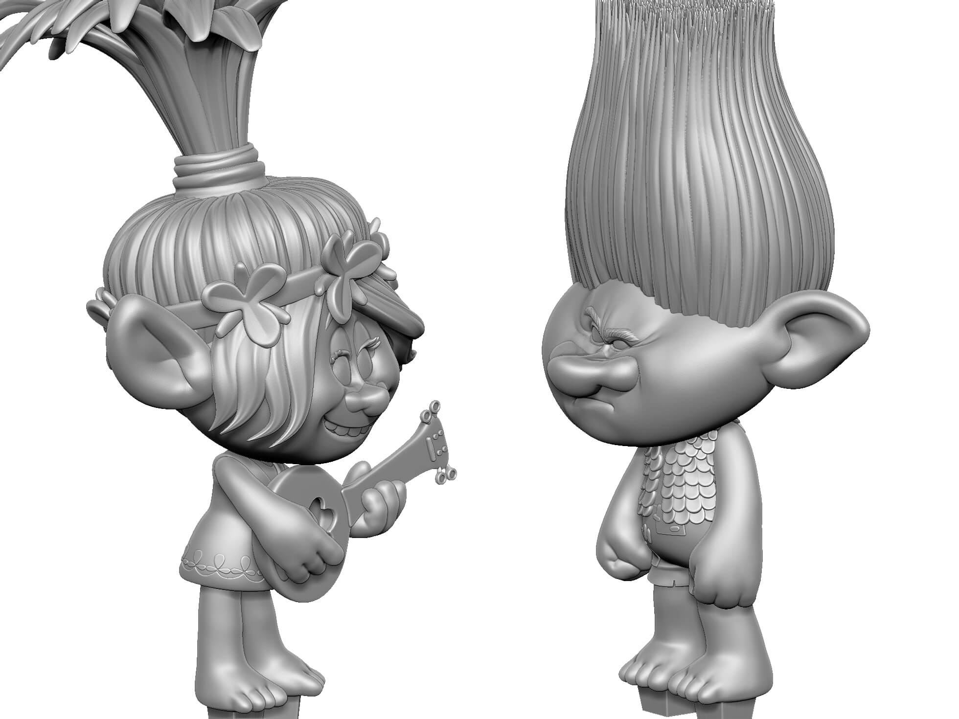 Trolls. Poppy Sings To Angry Branch - 3D Model by naeem32