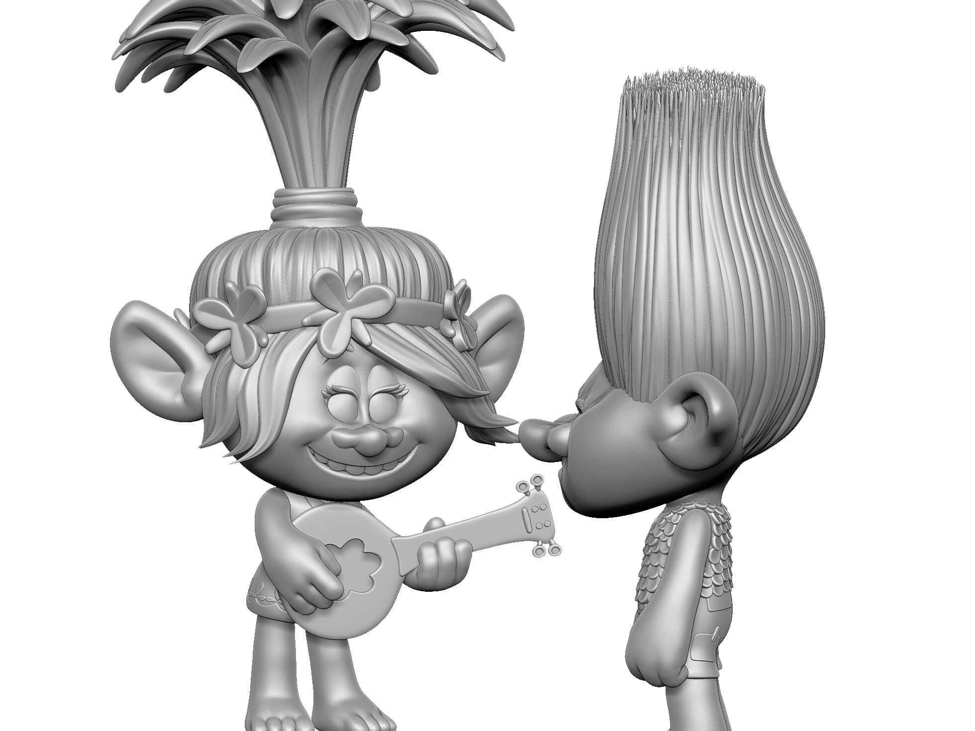 Trolls. Poppy Sings To Angry Branch - 3D Model by naeem32