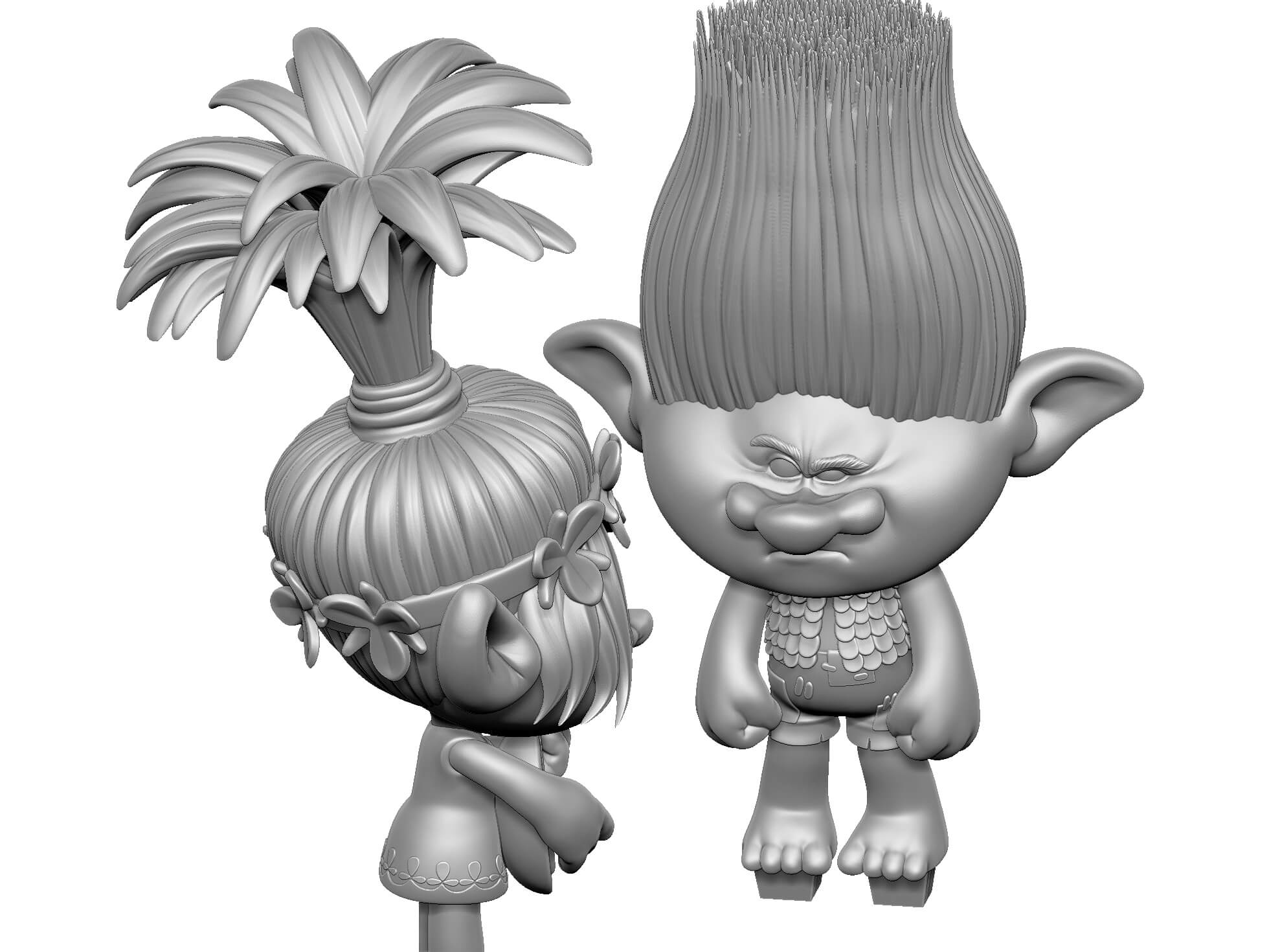Trolls. Poppy Sings To Angry Branch - 3D Model by naeem32