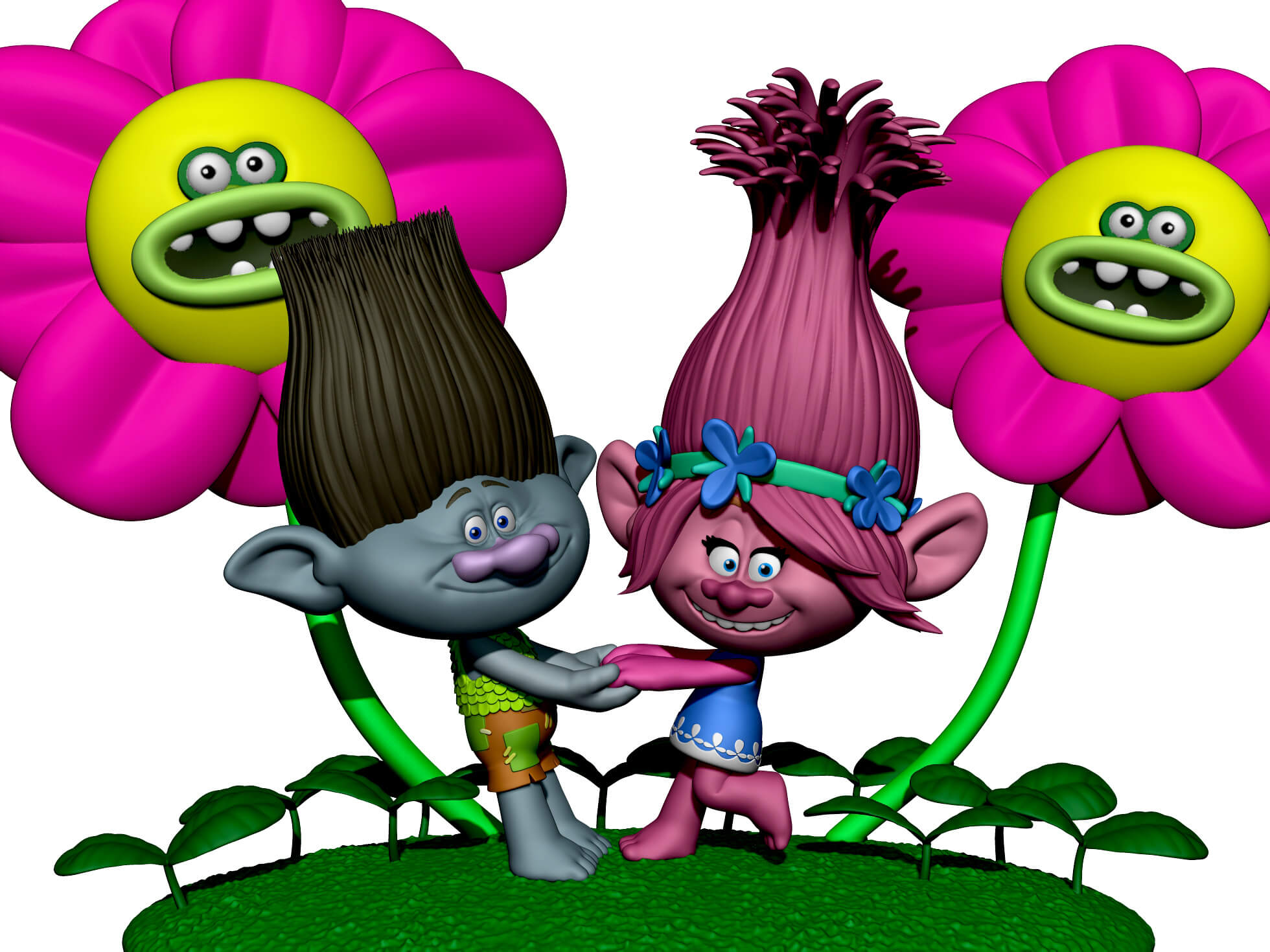 Trolls Princess Poppy and Branch - 3D Model by naeem32
