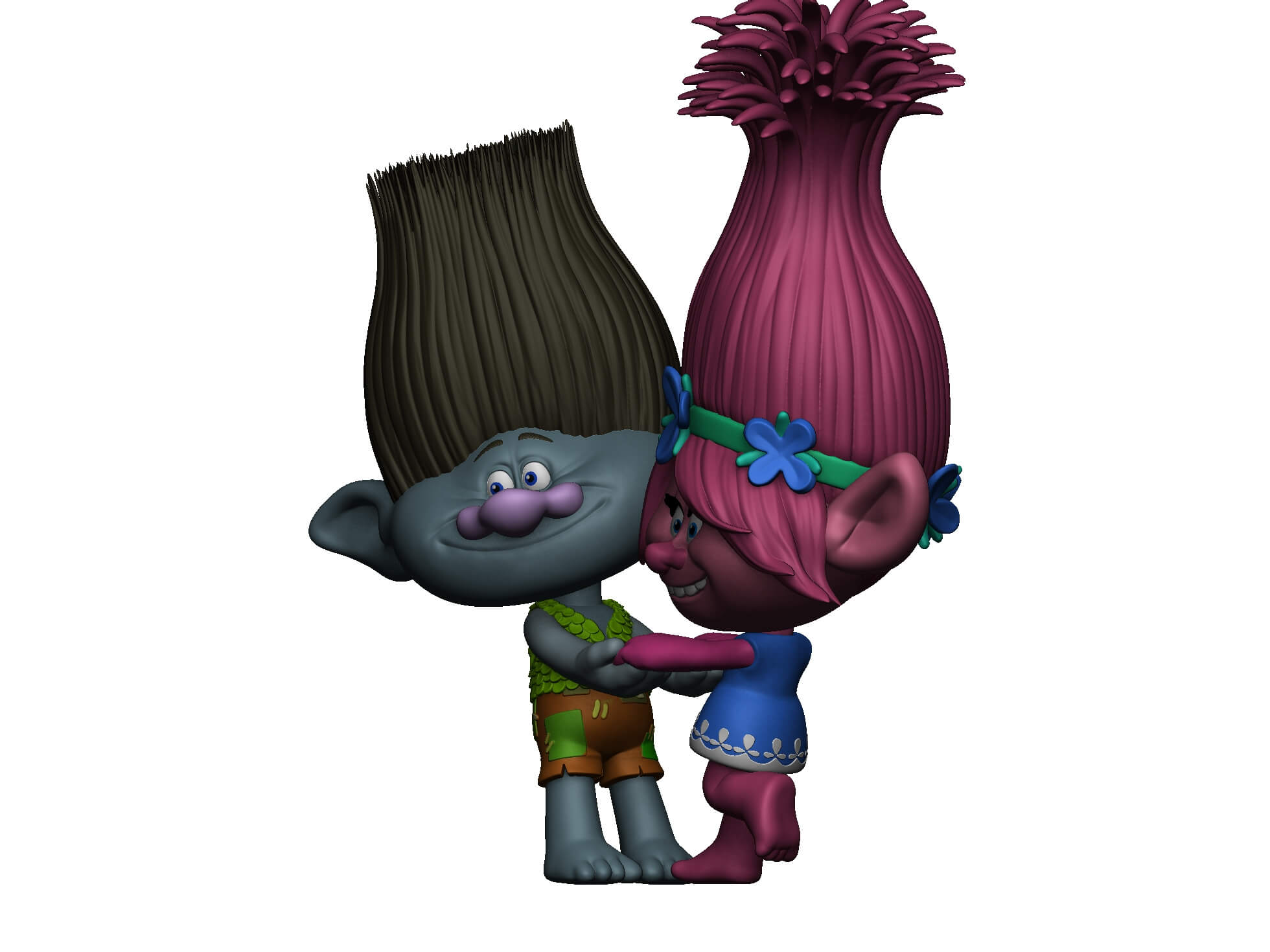 Trolls Princess Poppy and Branch - 3D Model by naeem32