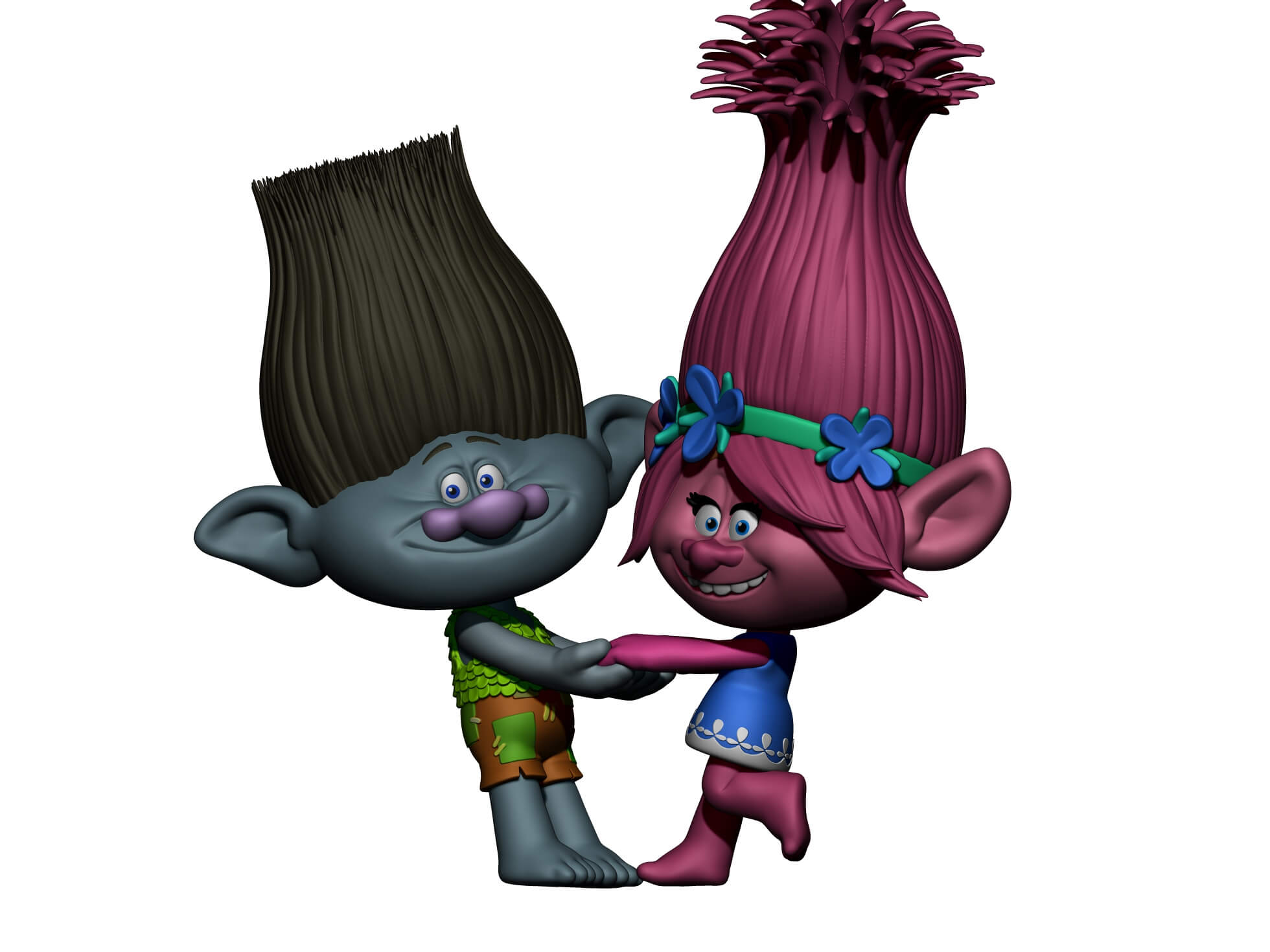 Trolls Princess Poppy and Branch - 3D Model by naeem32