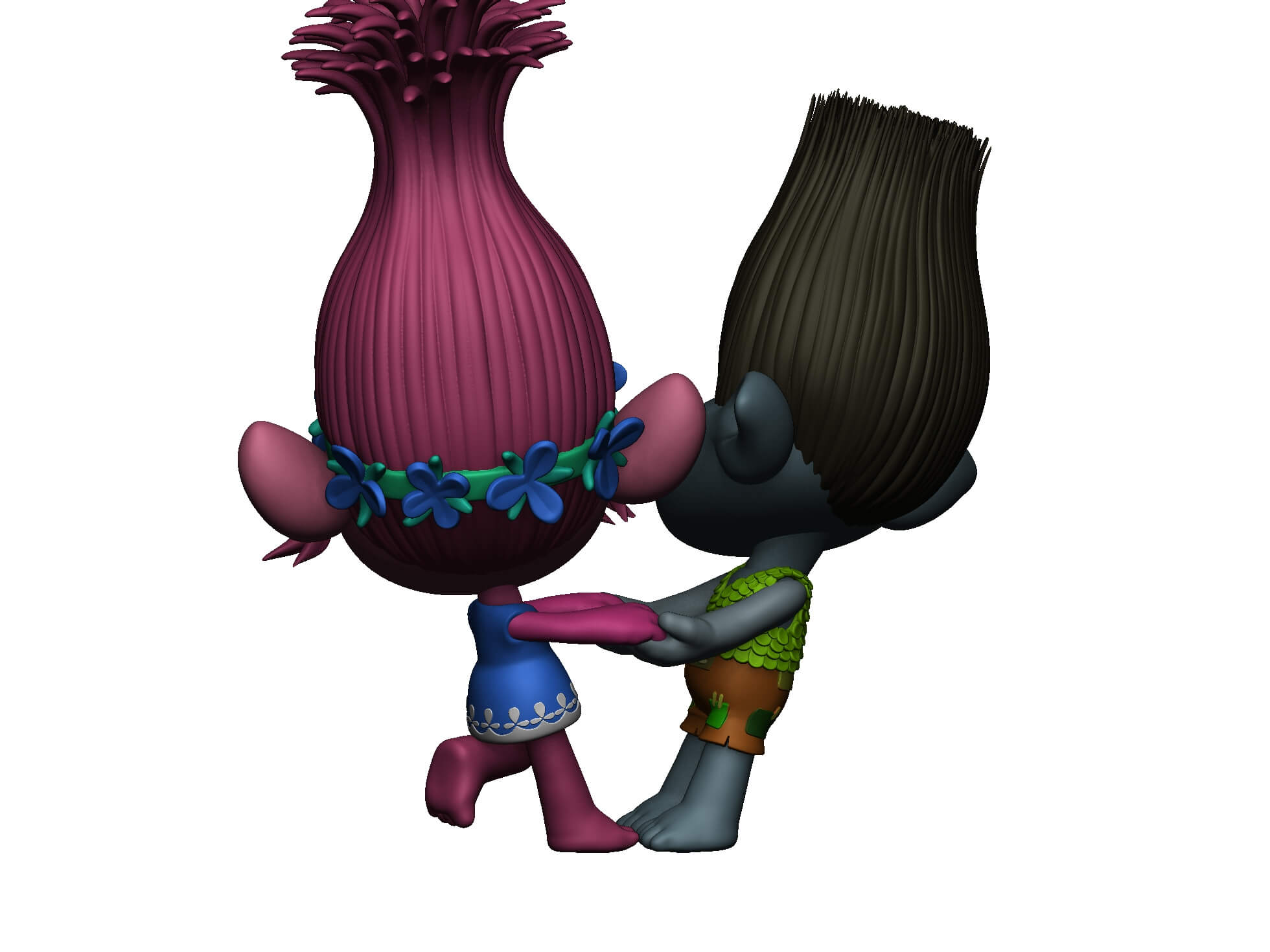 Trolls Princess Poppy and Branch - 3D Model by naeem32