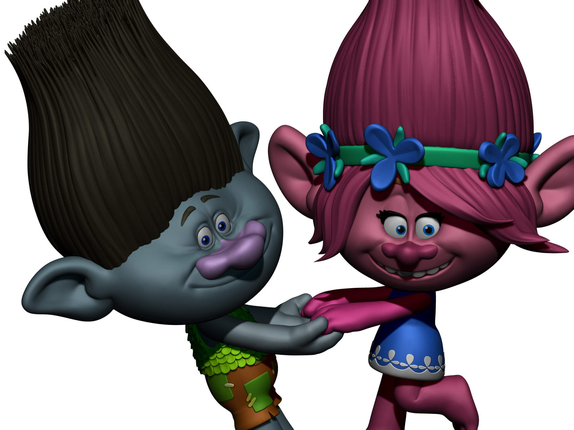 Trolls Princess Poppy and Branch - 3D Model by naeem32