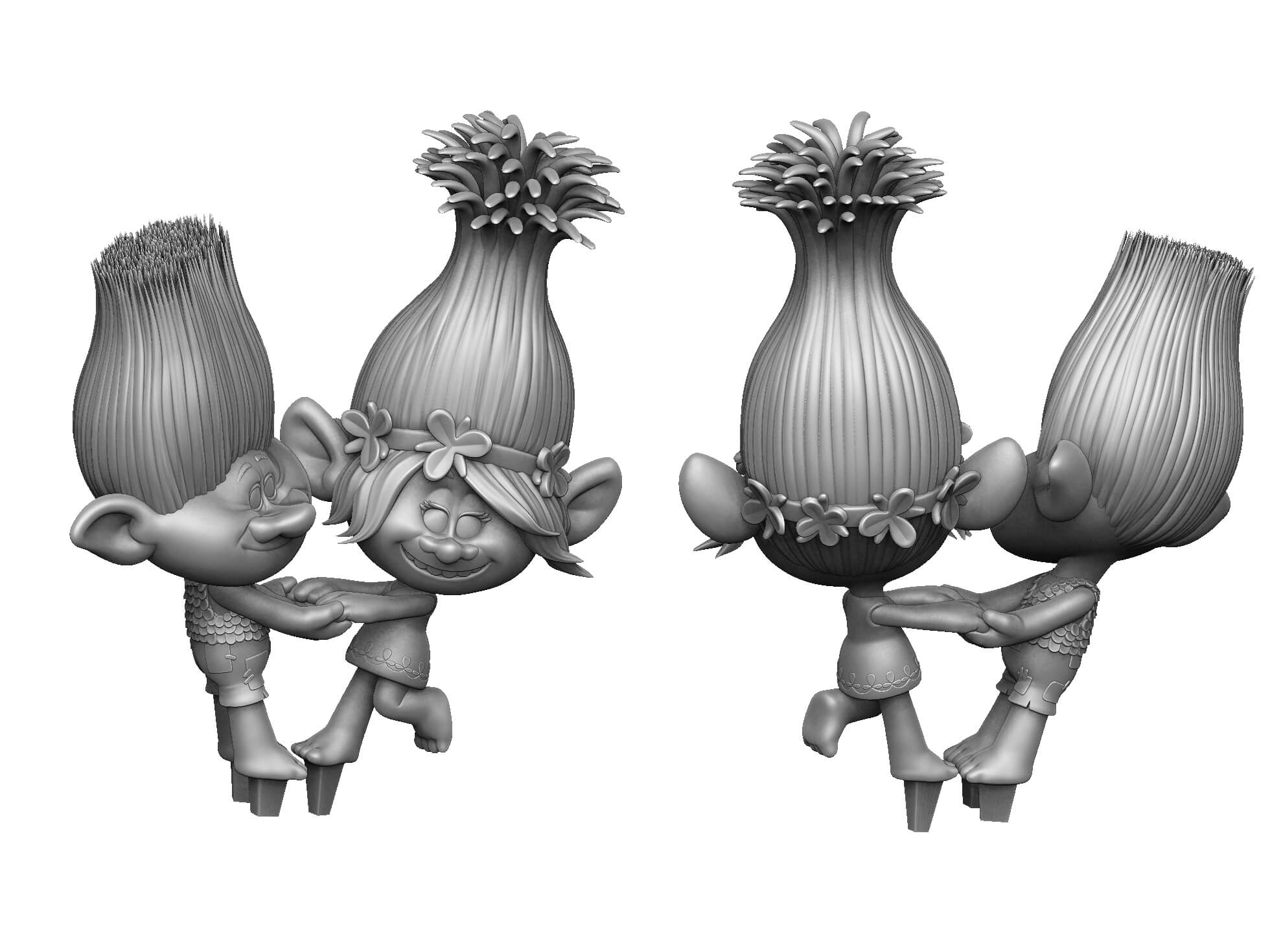 Trolls Princess Poppy and Branch - 3D Model by naeem32