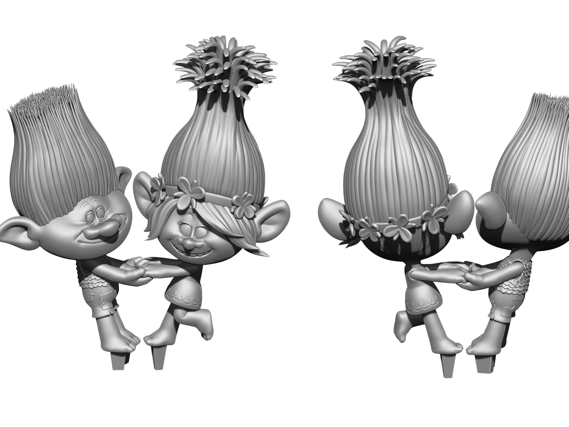 Trolls Princess Poppy and Branch - 3D Model by naeem32