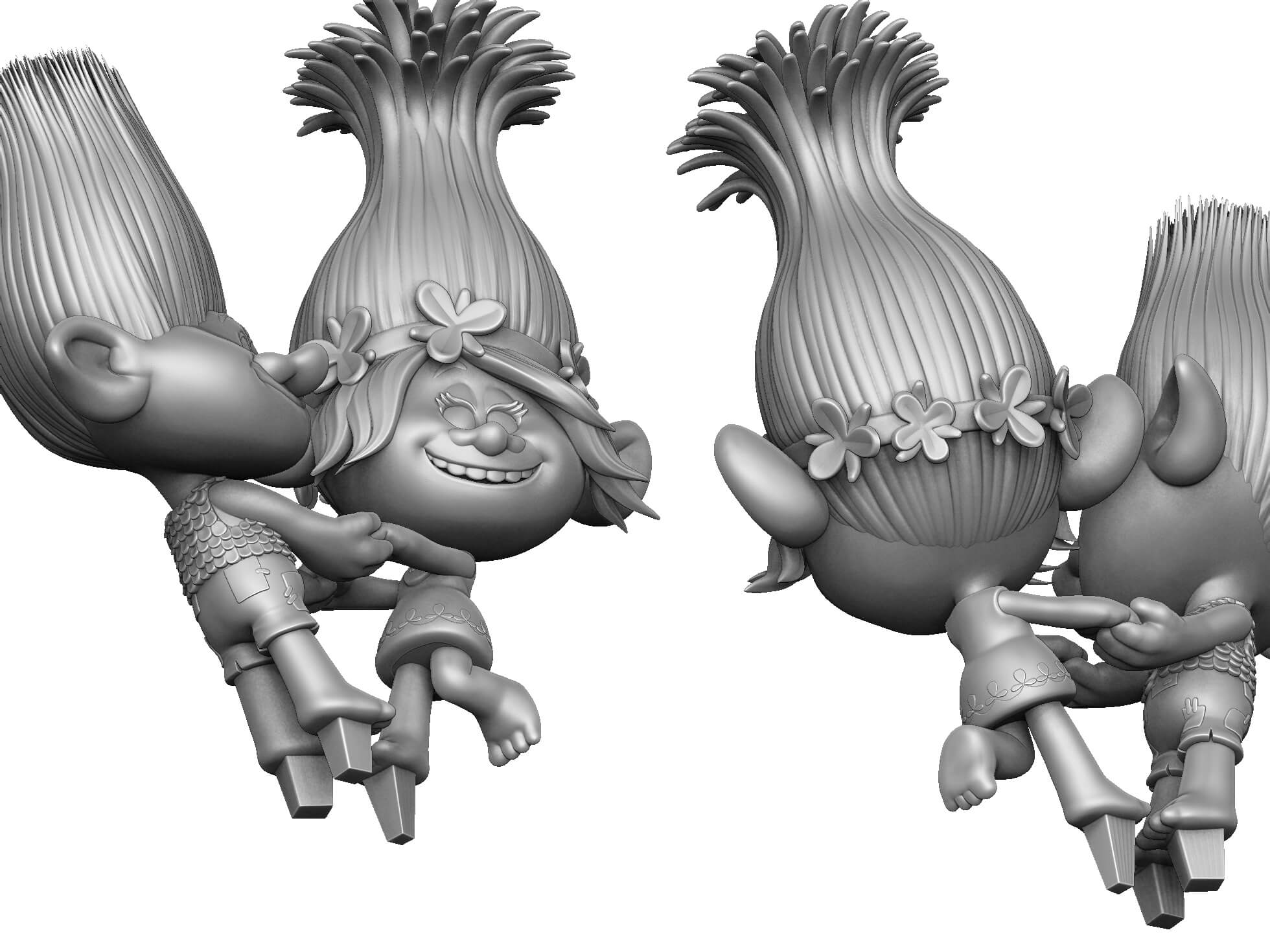 Trolls Princess Poppy and Branch - 3D Model by naeem32