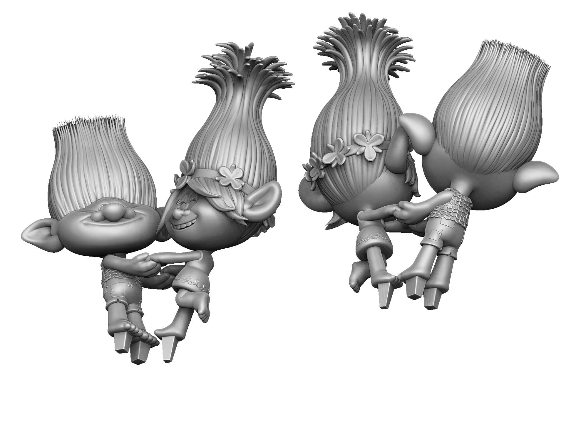 Trolls Princess Poppy and Branch - 3D Model by naeem32