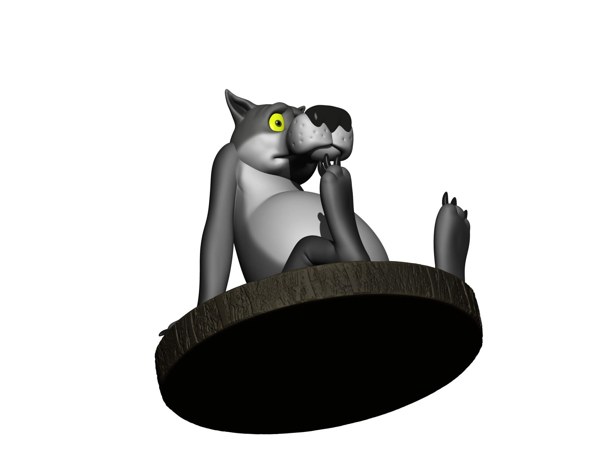 Overfed Wolf - 3D Model by naeem32