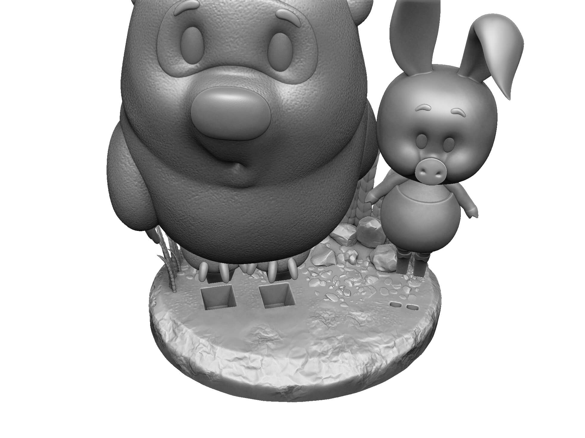Winnie-The-Pooh and Piglet 3D Model by naeem32