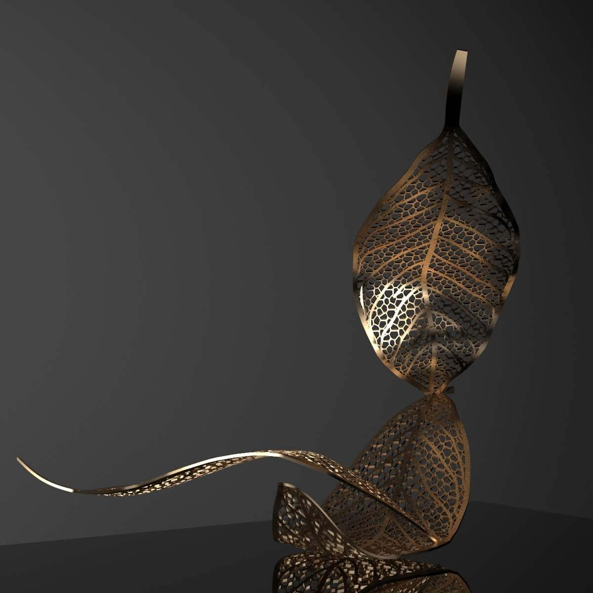 Leaf Sculpture - 3D Model by naeim