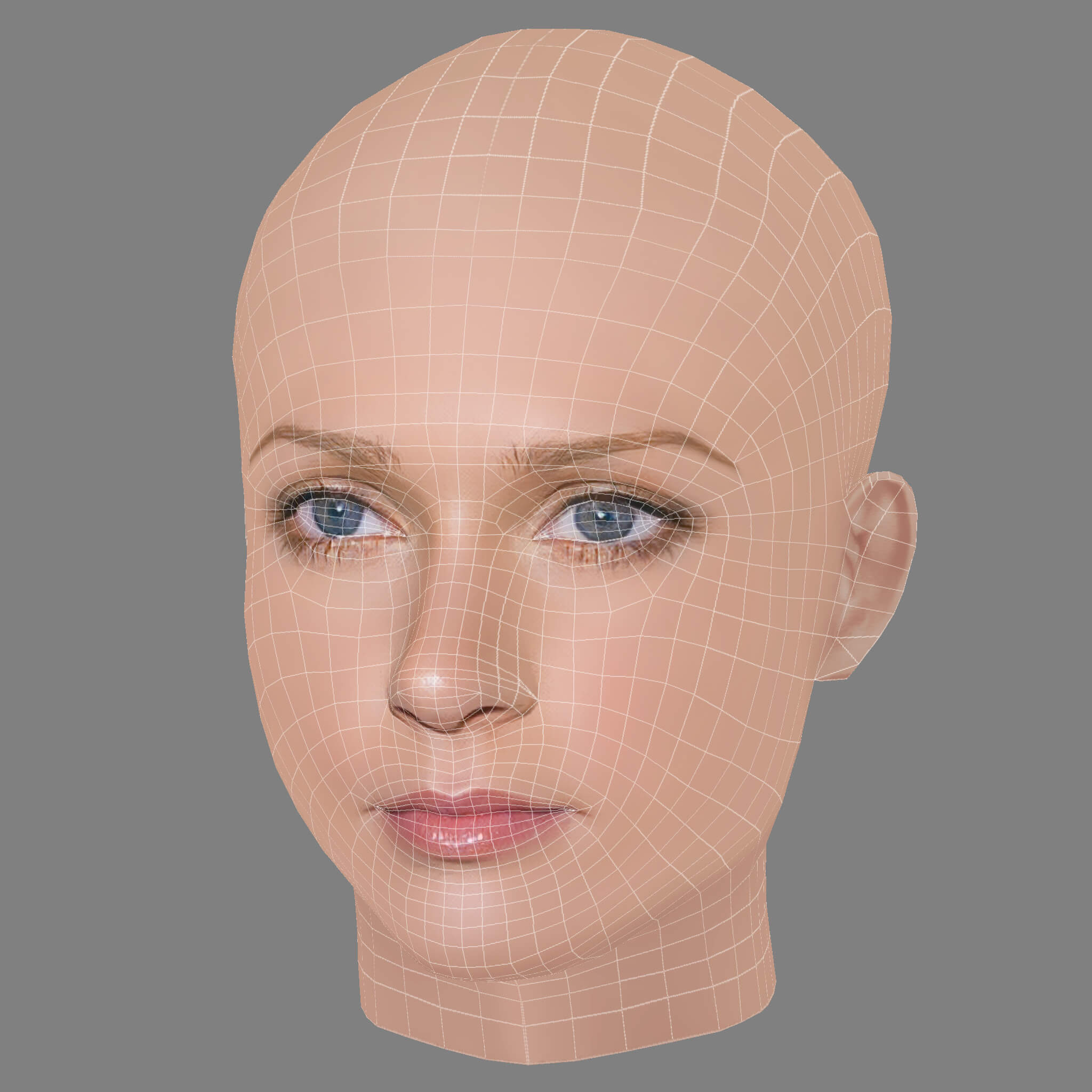 A J Cook Head - Low Poly Head for Game - No Hair 3D Model by Nammichael