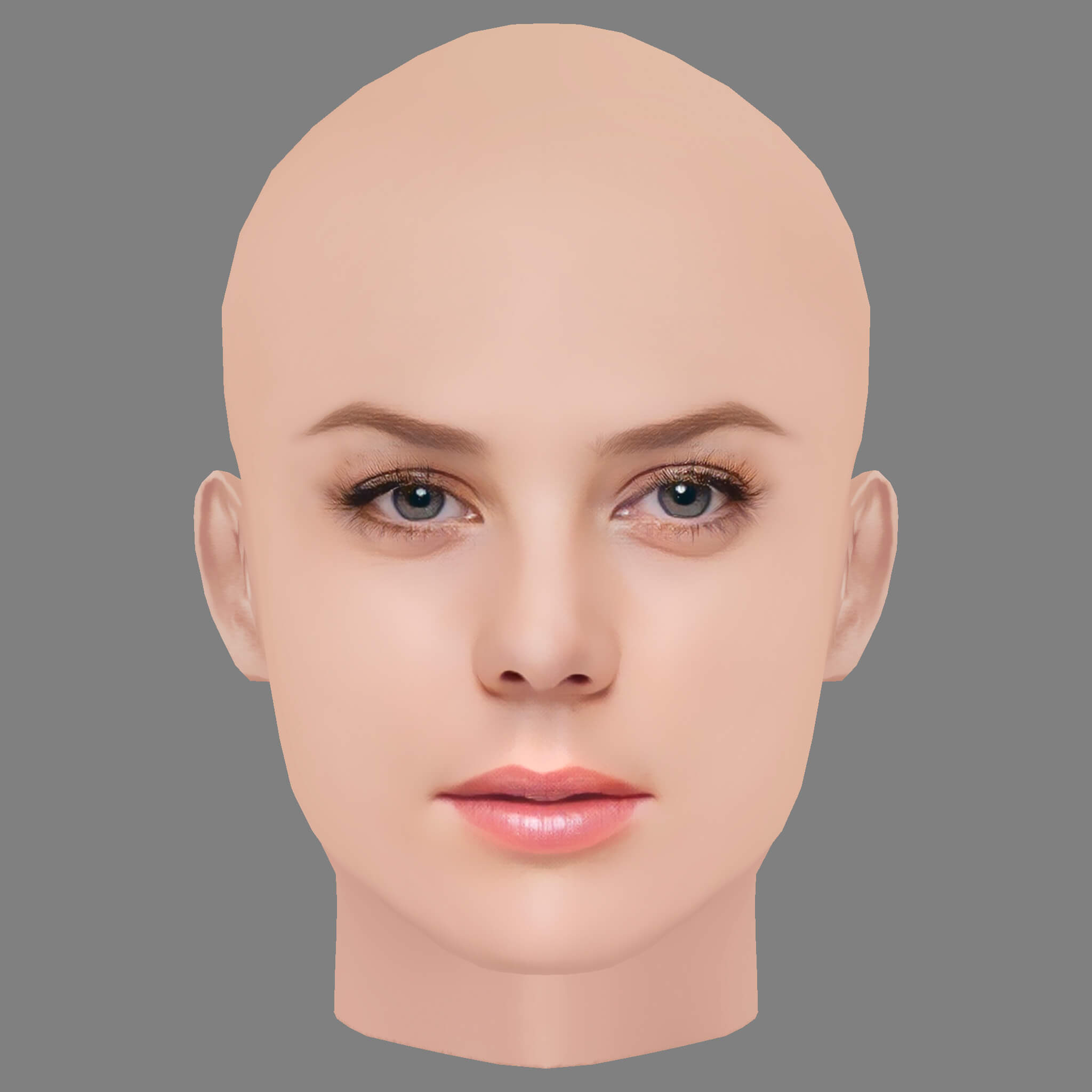 Abbie Cornish Head - No Hair - Low Poly Head for Game 3D Model by ...