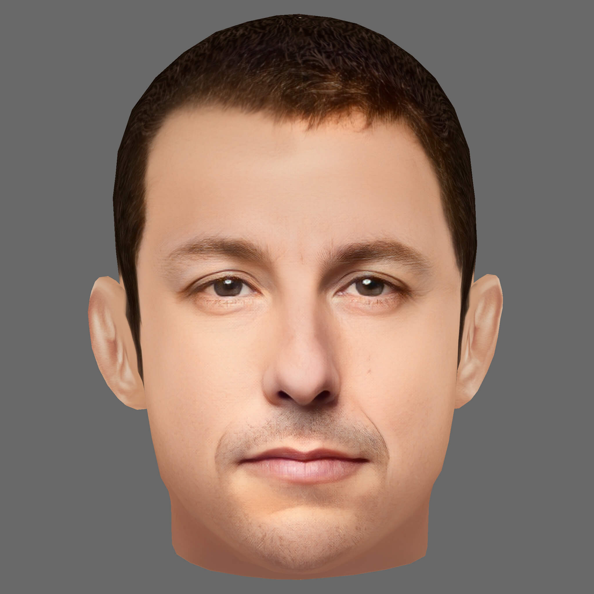 Adam Sandler Head - Low Poly Head for Game 3D Model by Nammichael