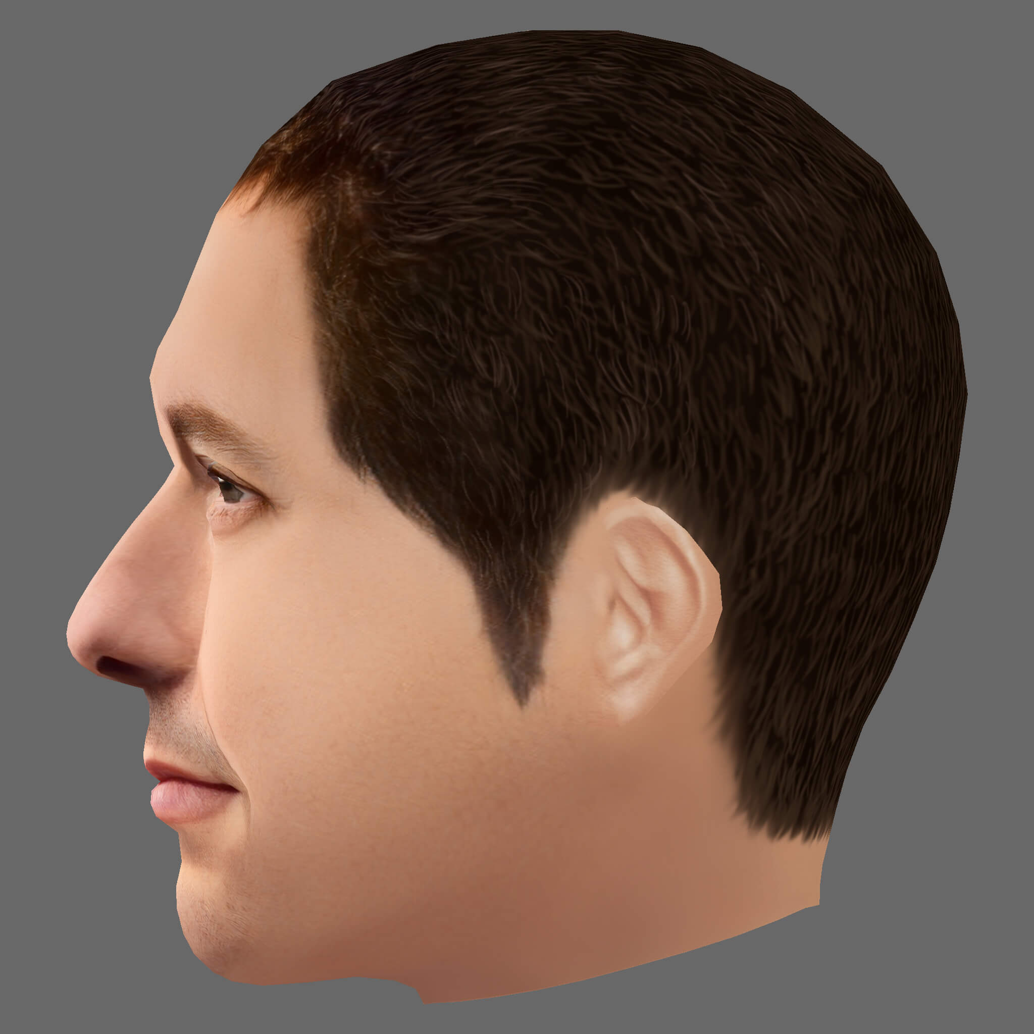 Adam Sandler Head - Low Poly Head for Game 3D Model by Nammichael