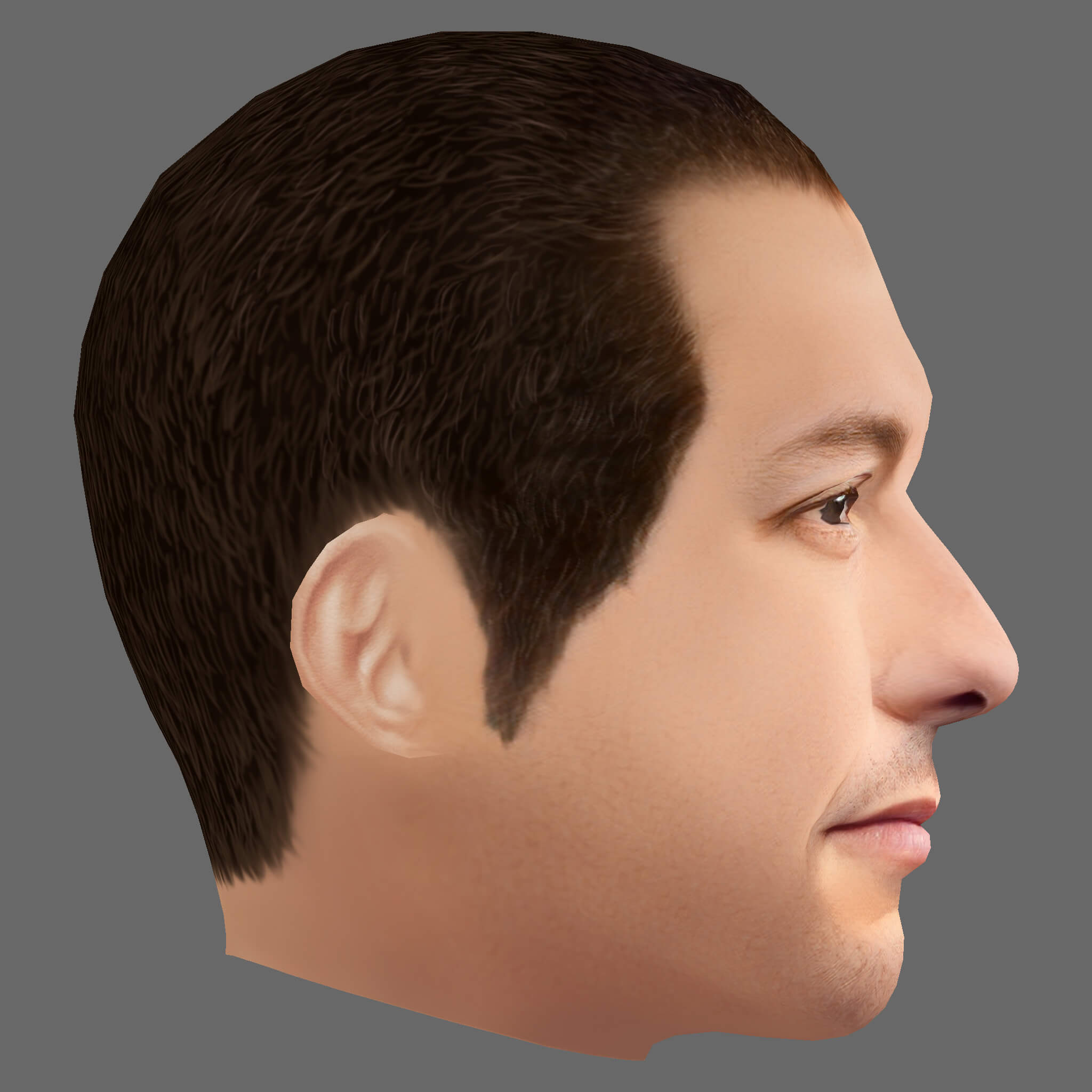 Adam Sandler Head - Low Poly Head for Game 3D Model by Nammichael