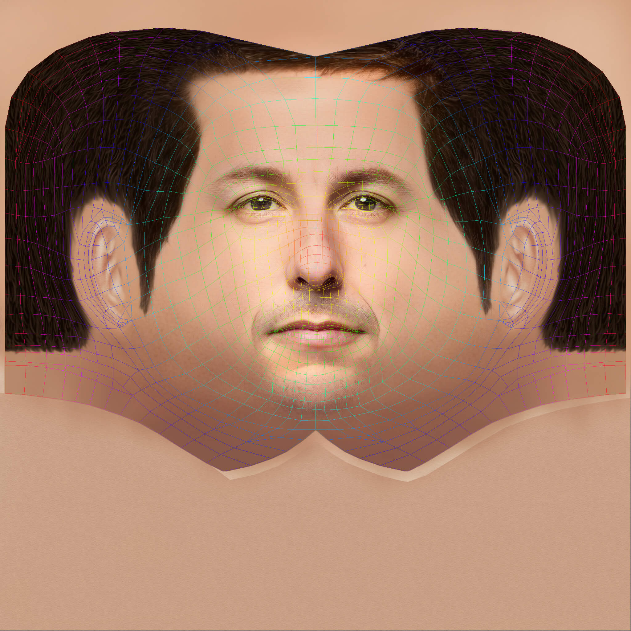 Adam Sandler Head - Low Poly Head for Game 3D Model by Nammichael