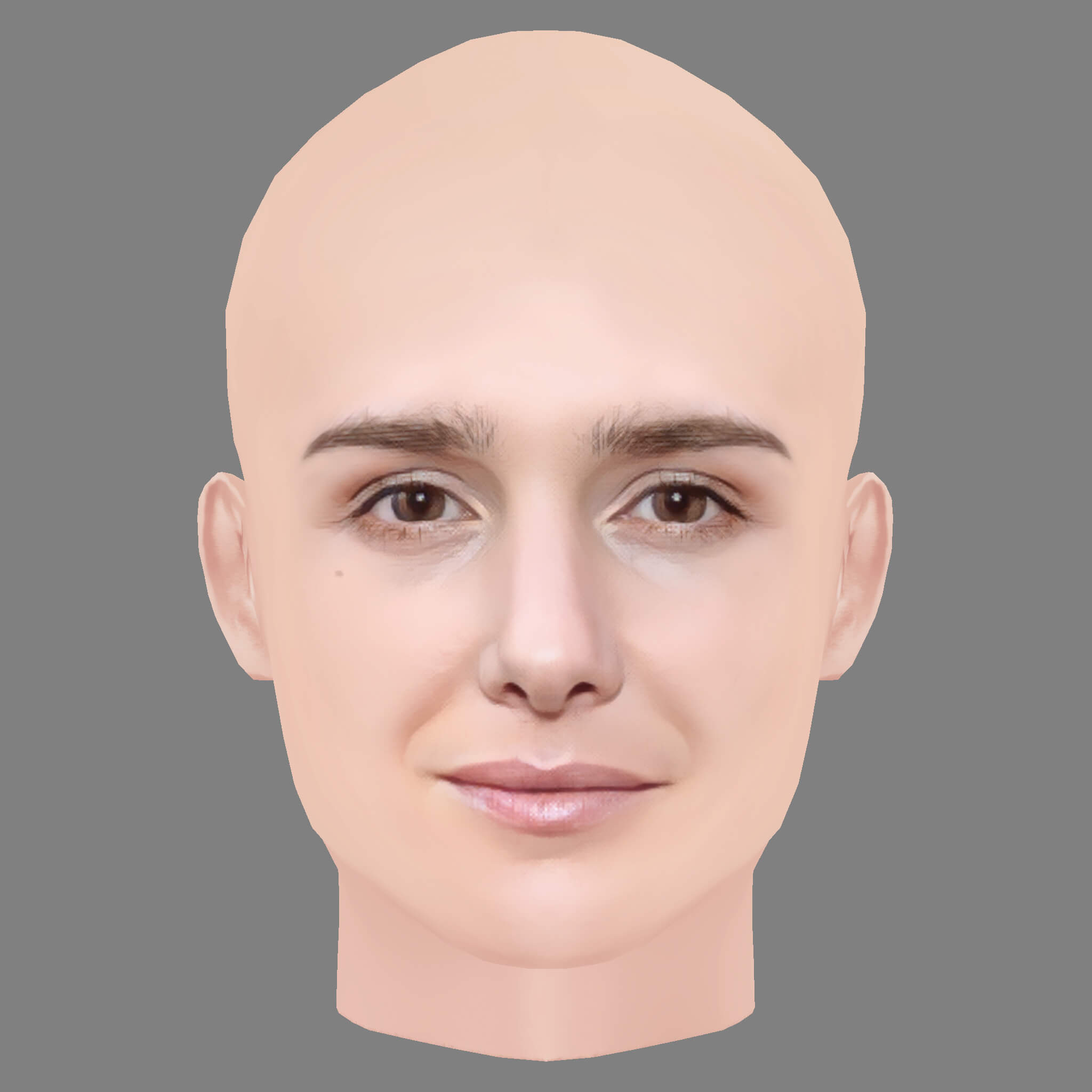 Addison Timlin Head - Low Poly Head for Game - No Hair 3D Model by ...