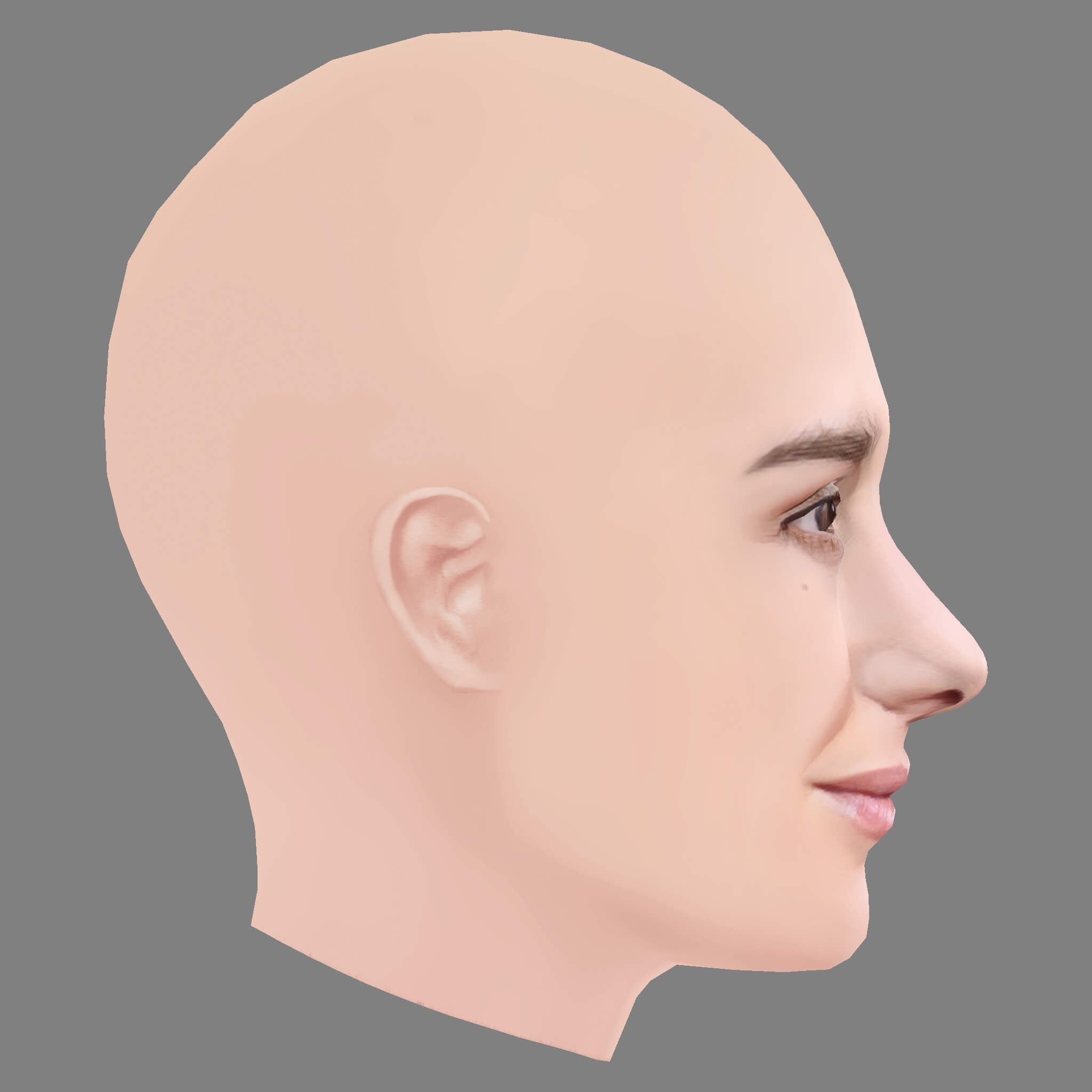 Addison Timlin Head - Low Poly Head for Game - No Hair 3D Model by ...