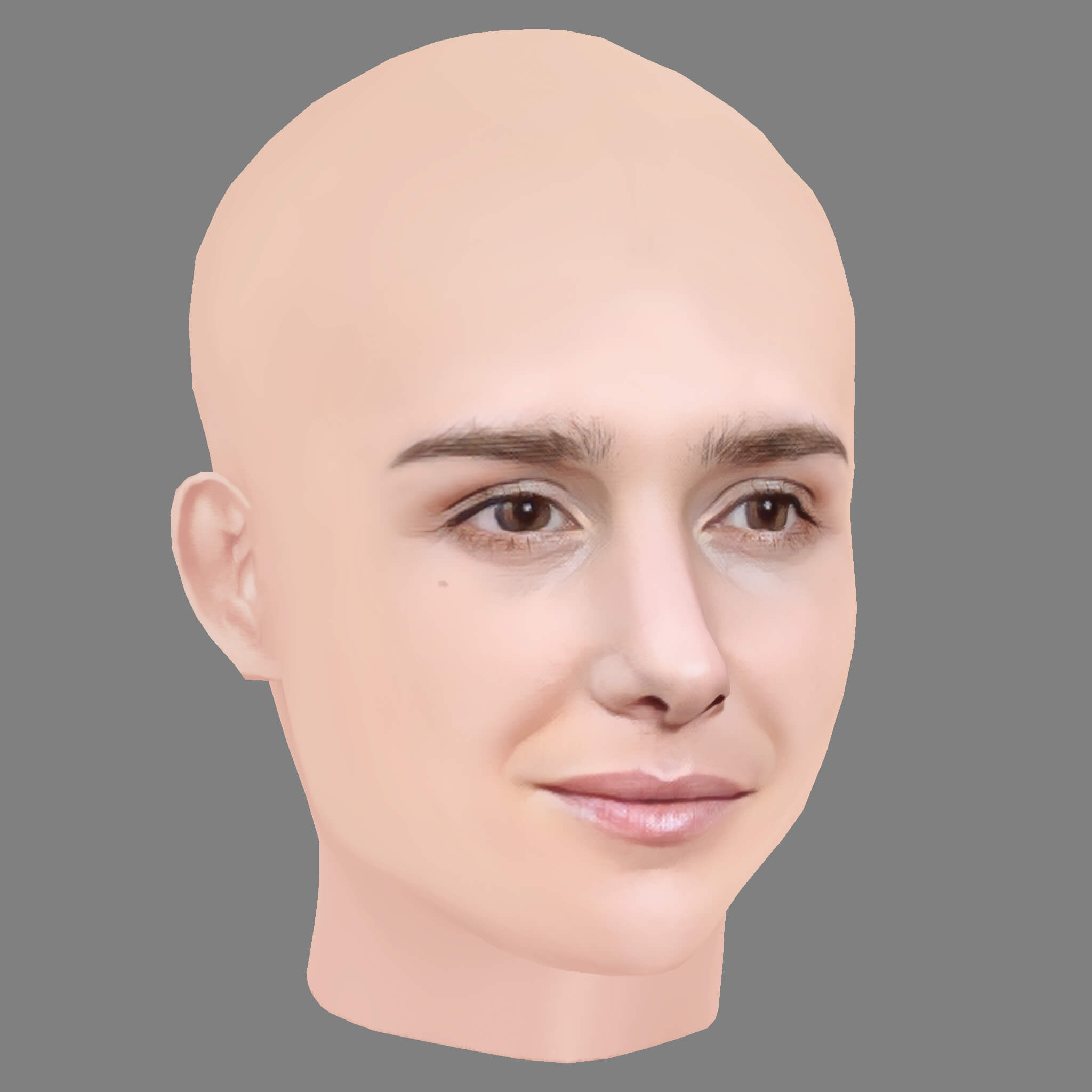 Addison Timlin Head - Low Poly Head for Game - No Hair 3D Model by ...