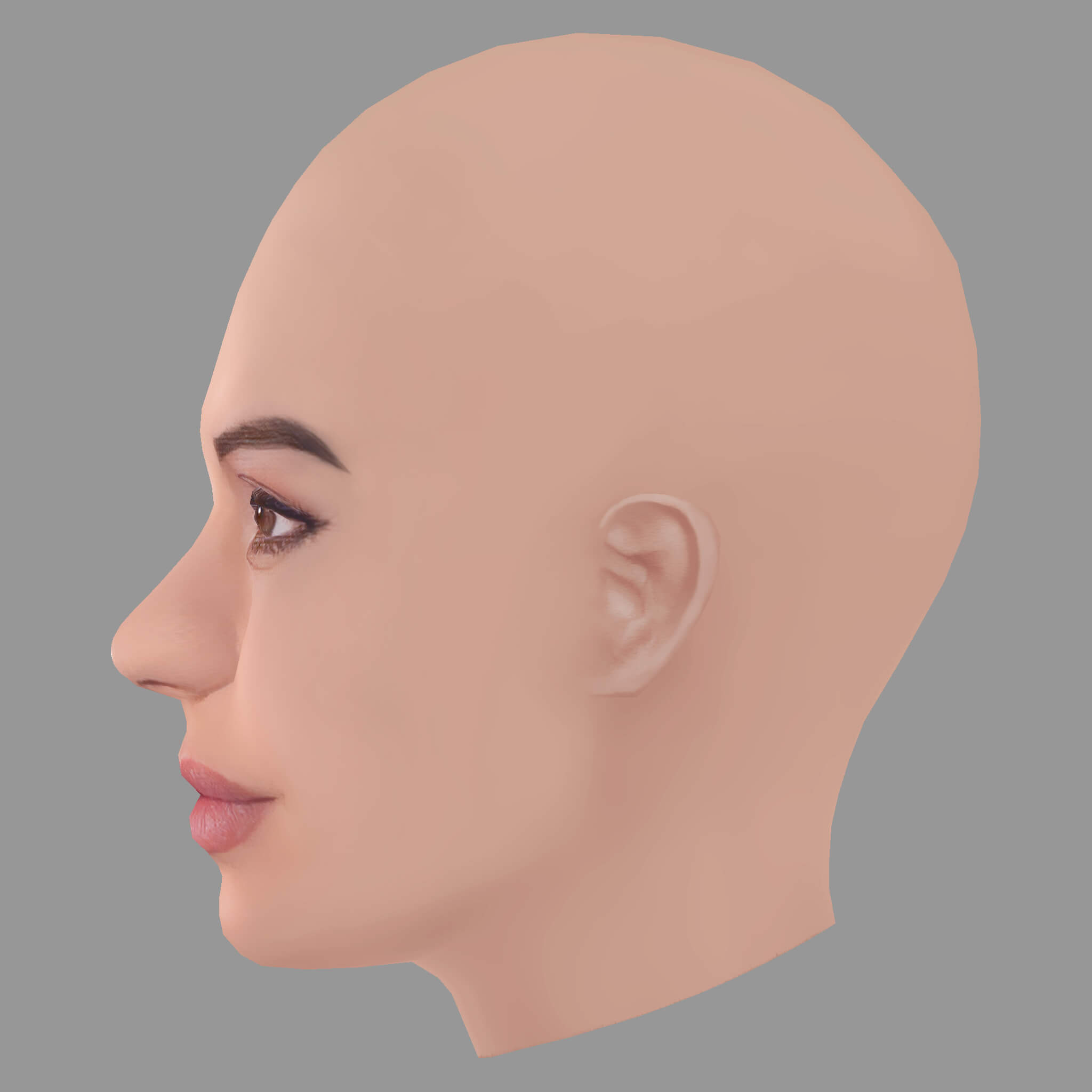 Adelaide Kane Head - No Hair - Low Poly Head for Game 3D Model by ...