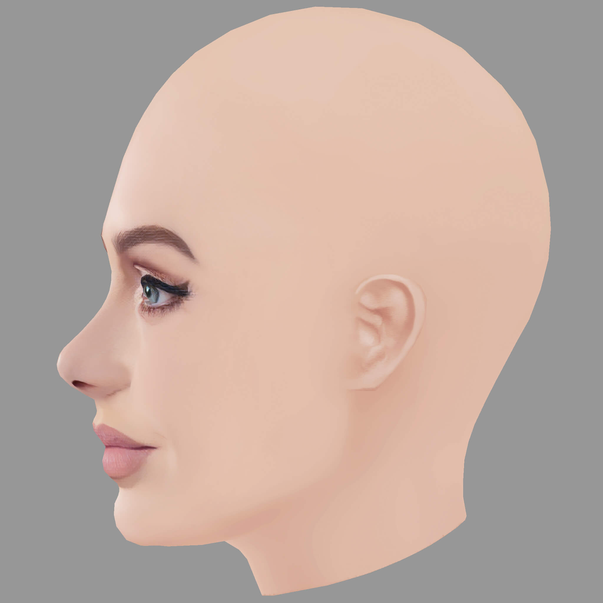 Adele Head - No Hair - Low Poly Head for Game 3D Model by Nammichael