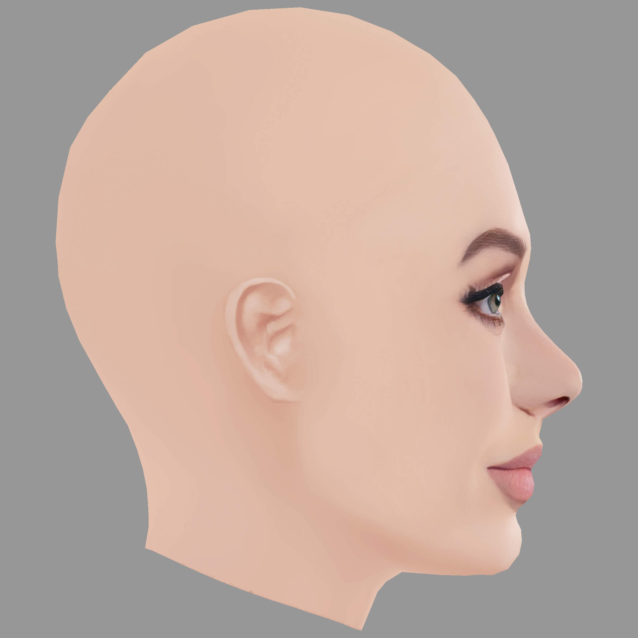 Adele Head - No Hair - Low Poly Head for Game 3D Model by Nammichael