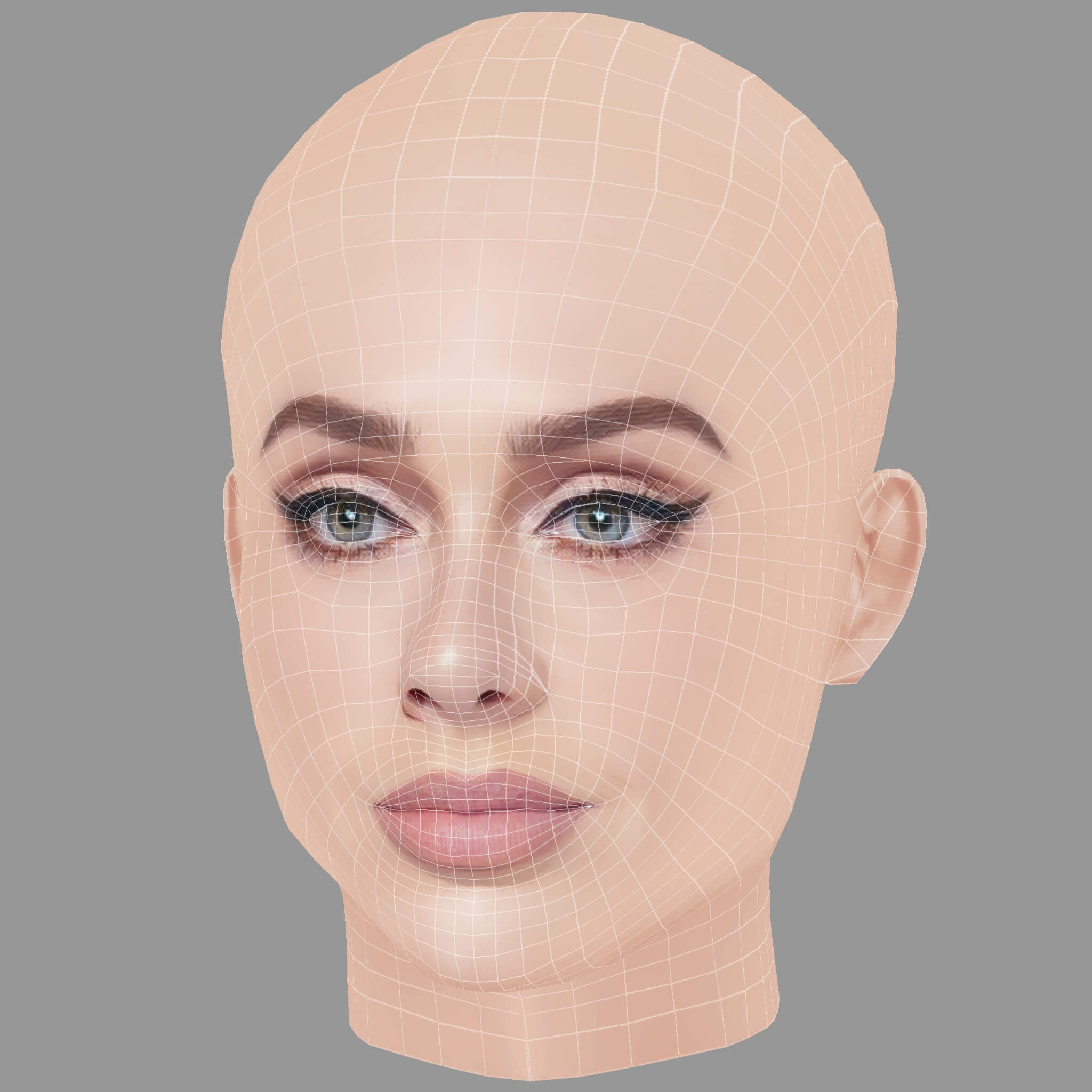 Adele Head - No Hair - Low Poly Head for Game 3D Model by Nammichael