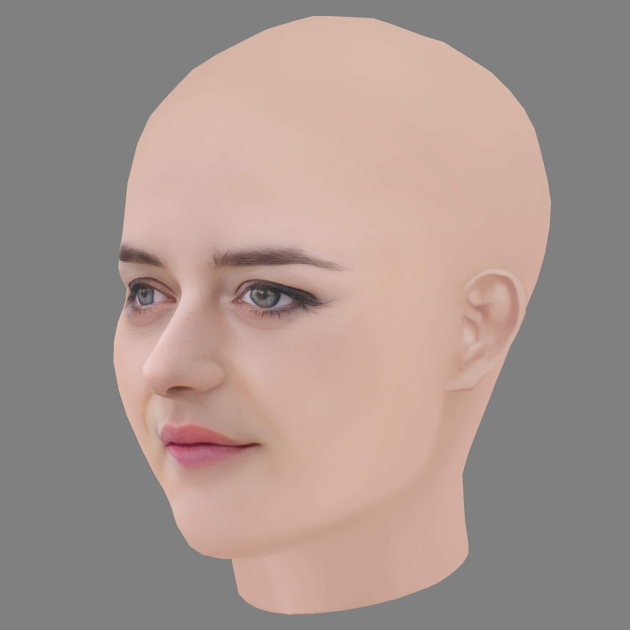 Adele Wismes Head - No Hair - Low Poly Head for Game 3D Model by Nammichael