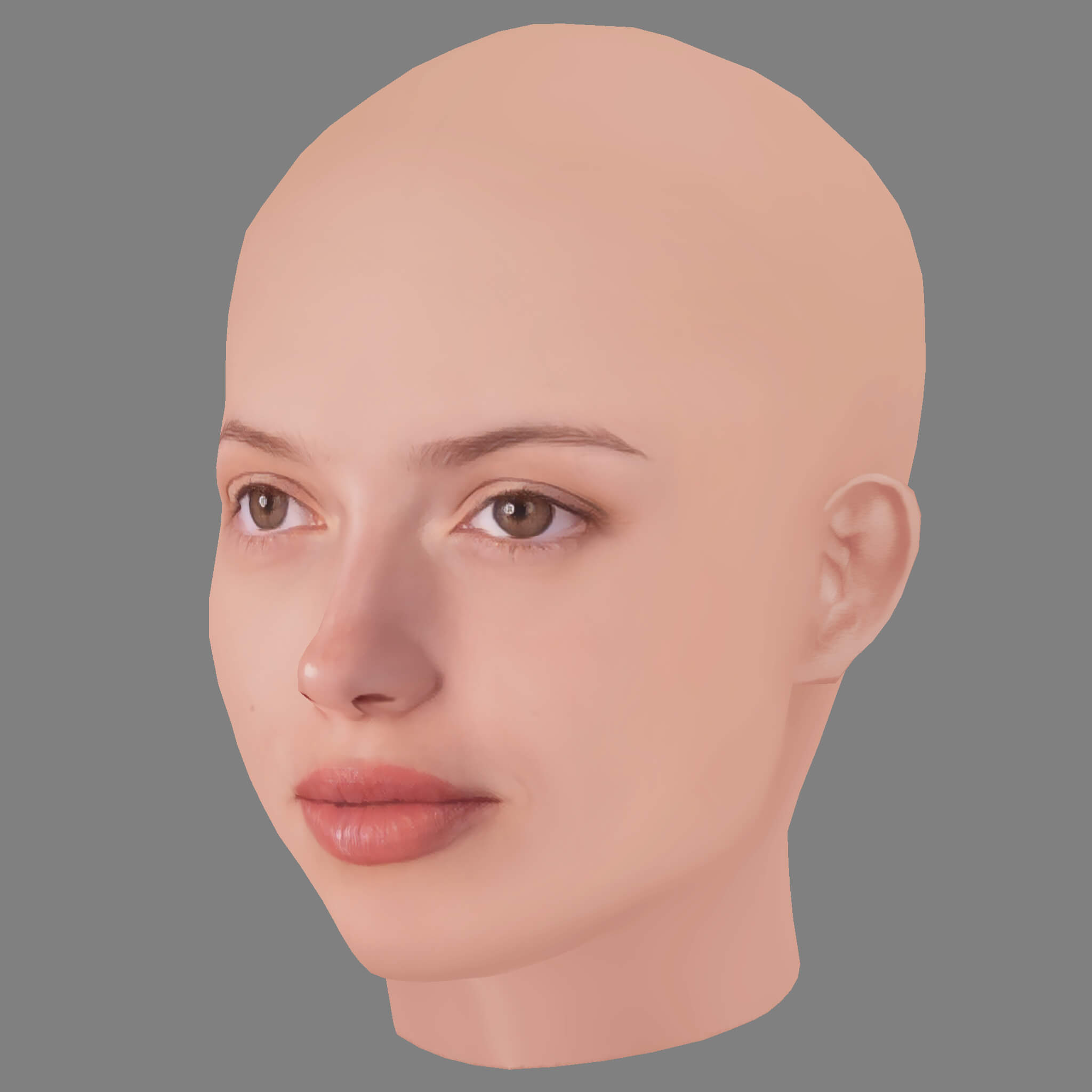 Agatha Moreira Head - No Hair - Low Poly Head for Game 3D Model by ...