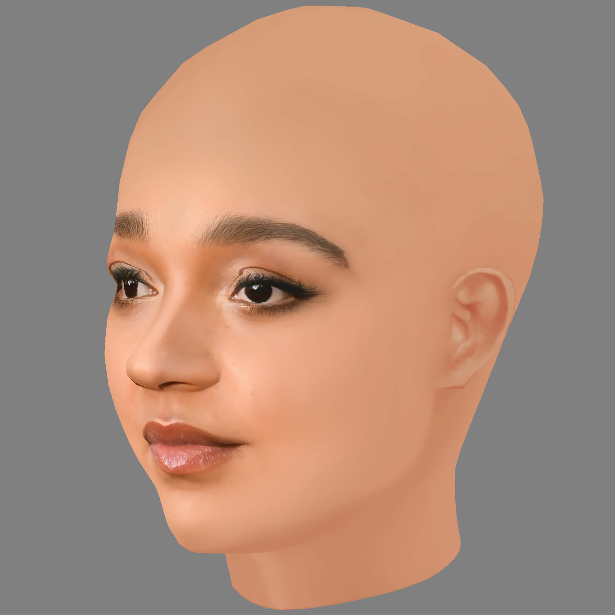 Aisha Dee Head - No Hair - Low Poly Head for Game 3D Model by Nammichael