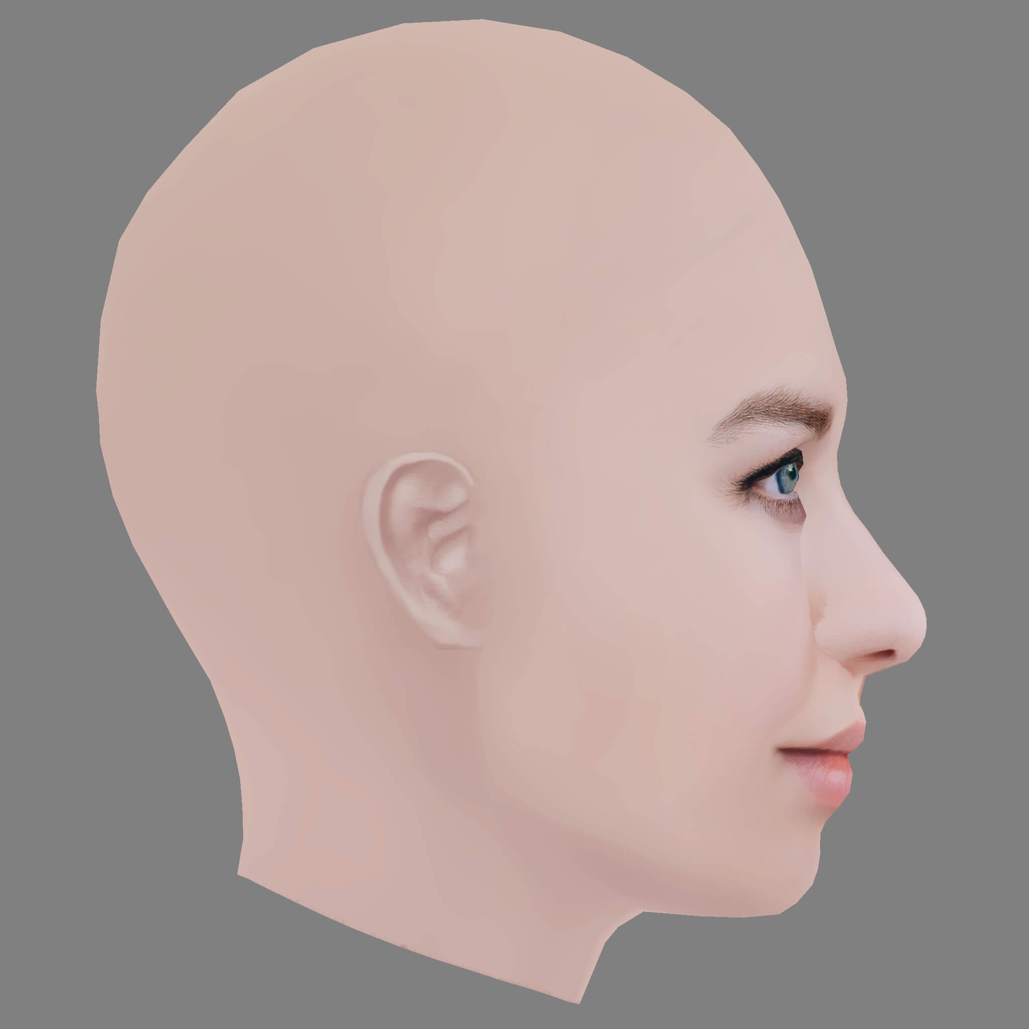 Aislinn Paul Head - Low Poly Head for Game - No Hair 3D Model by Nammichael