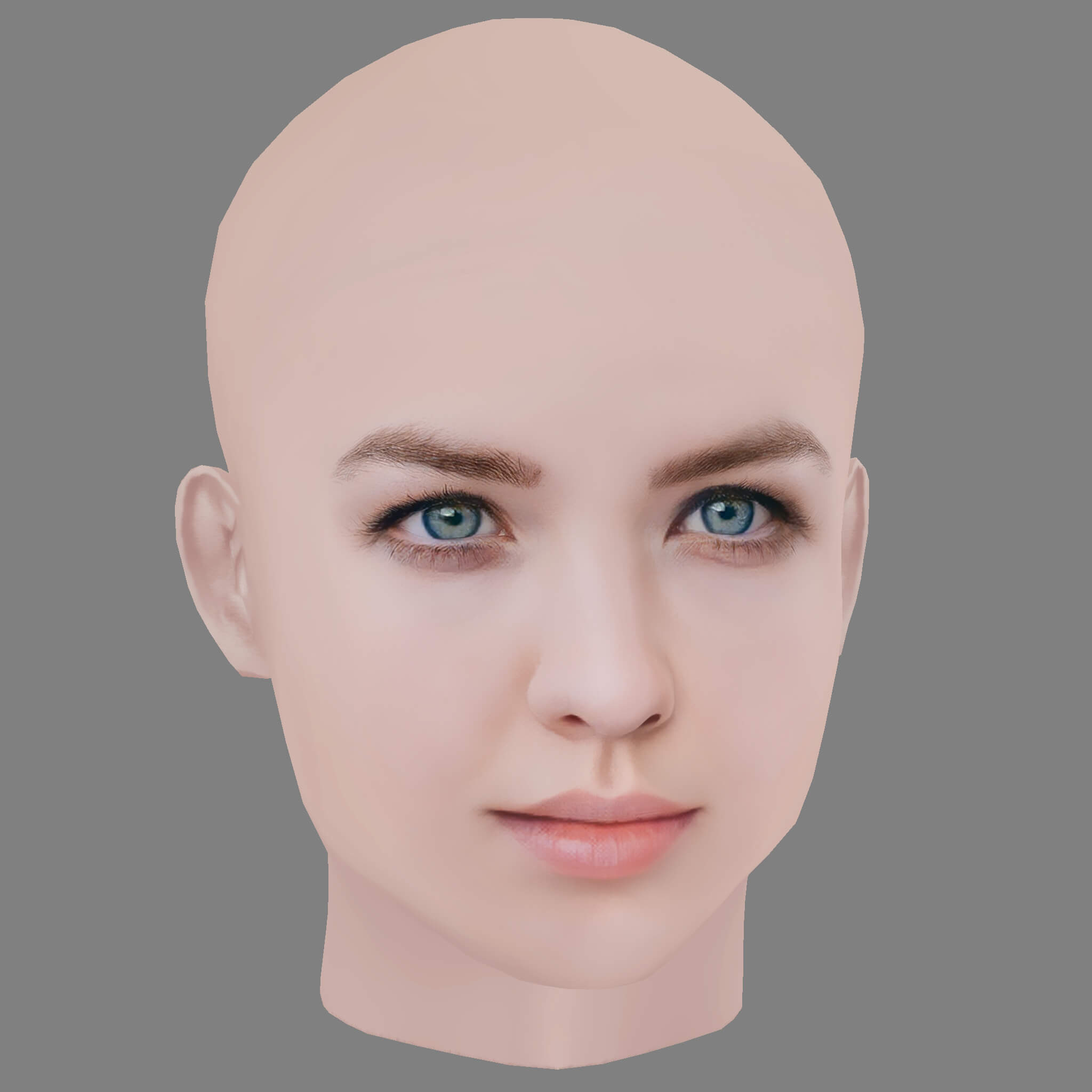 Aislinn Paul Head - No Hair - Low Poly Head for Game 3D Model by Nammichael
