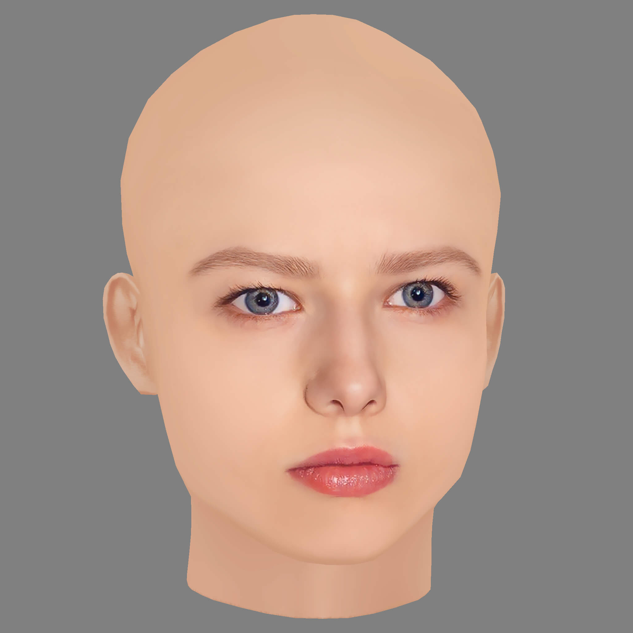 Aleksandra Bortich Head - No Hair - Low Poly Head for Game 3D Model by ...