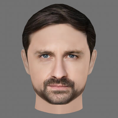 Alex Skarbek Head - Low Poly Head for Game 3D Model by Nammichael