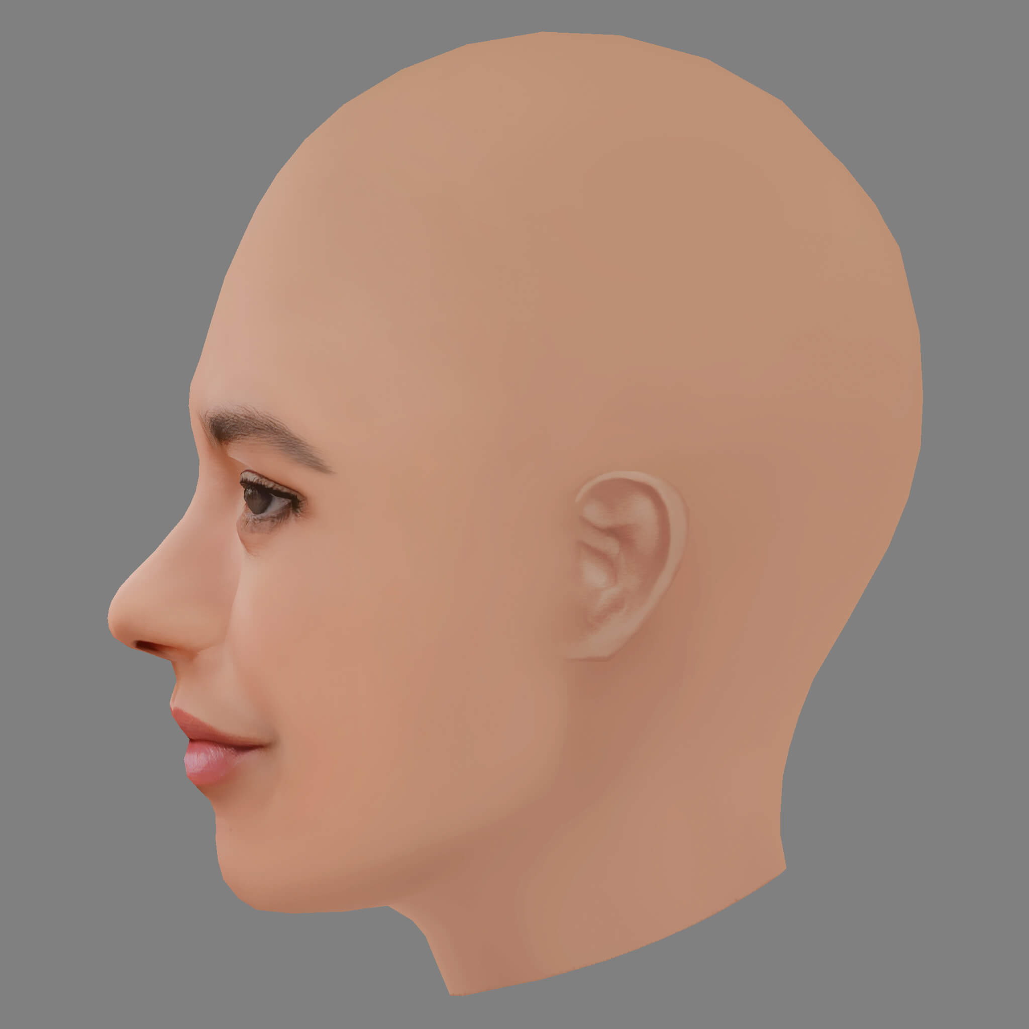 Alexandra Barton Head - No Hair - Low Poly Head for Game 3D Model by ...
