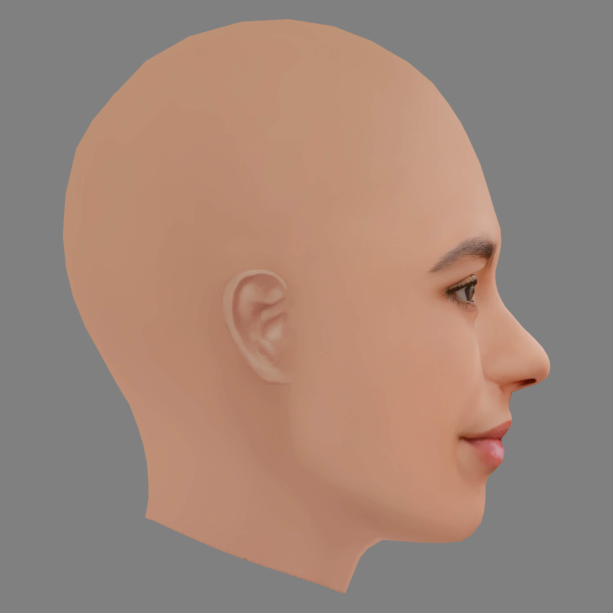 Alexandra Barton Head - No Hair - Low Poly Head for Game 3D Model by ...