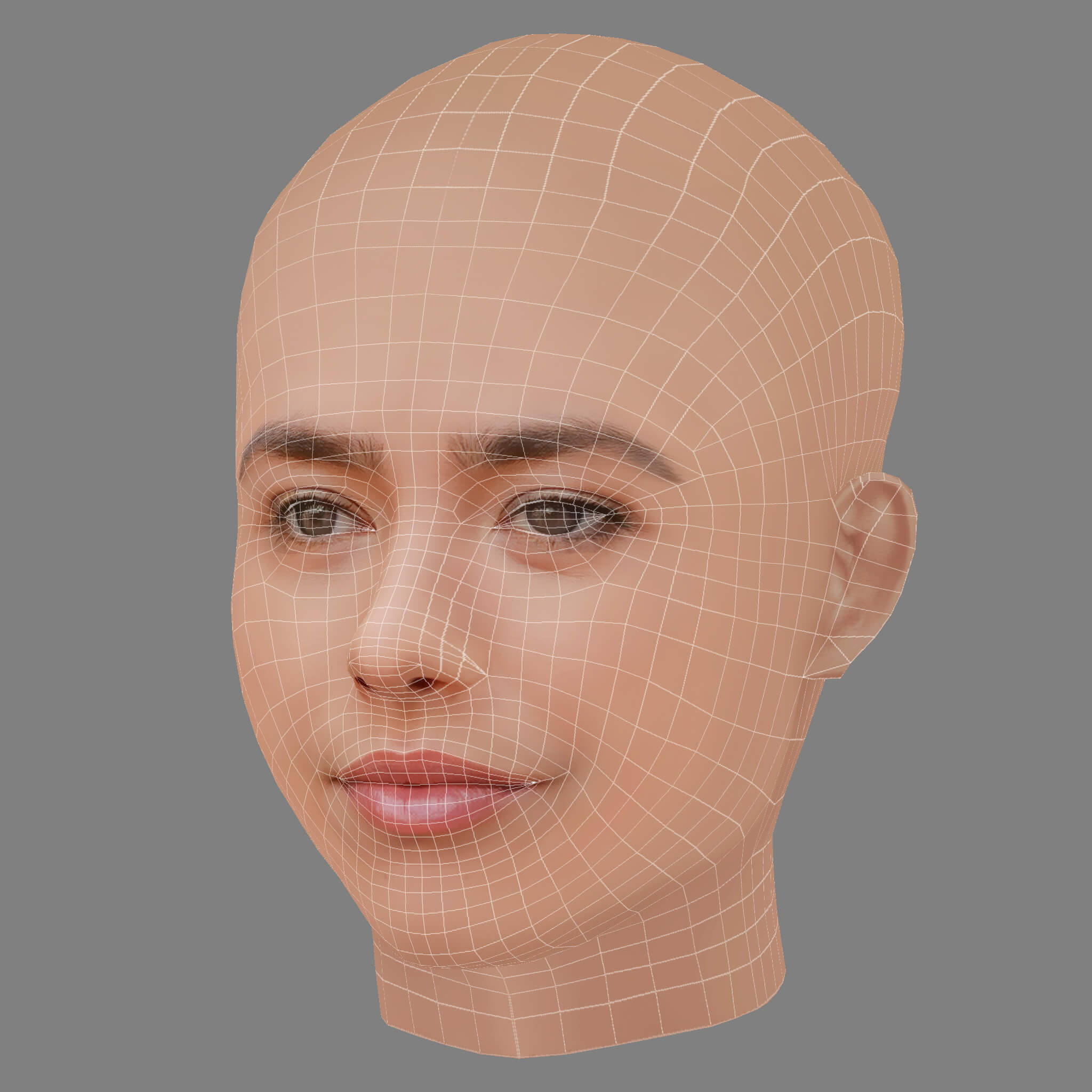 Alexandra Barton Head - No Hair - Low Poly Head for Game 3D Model by ...