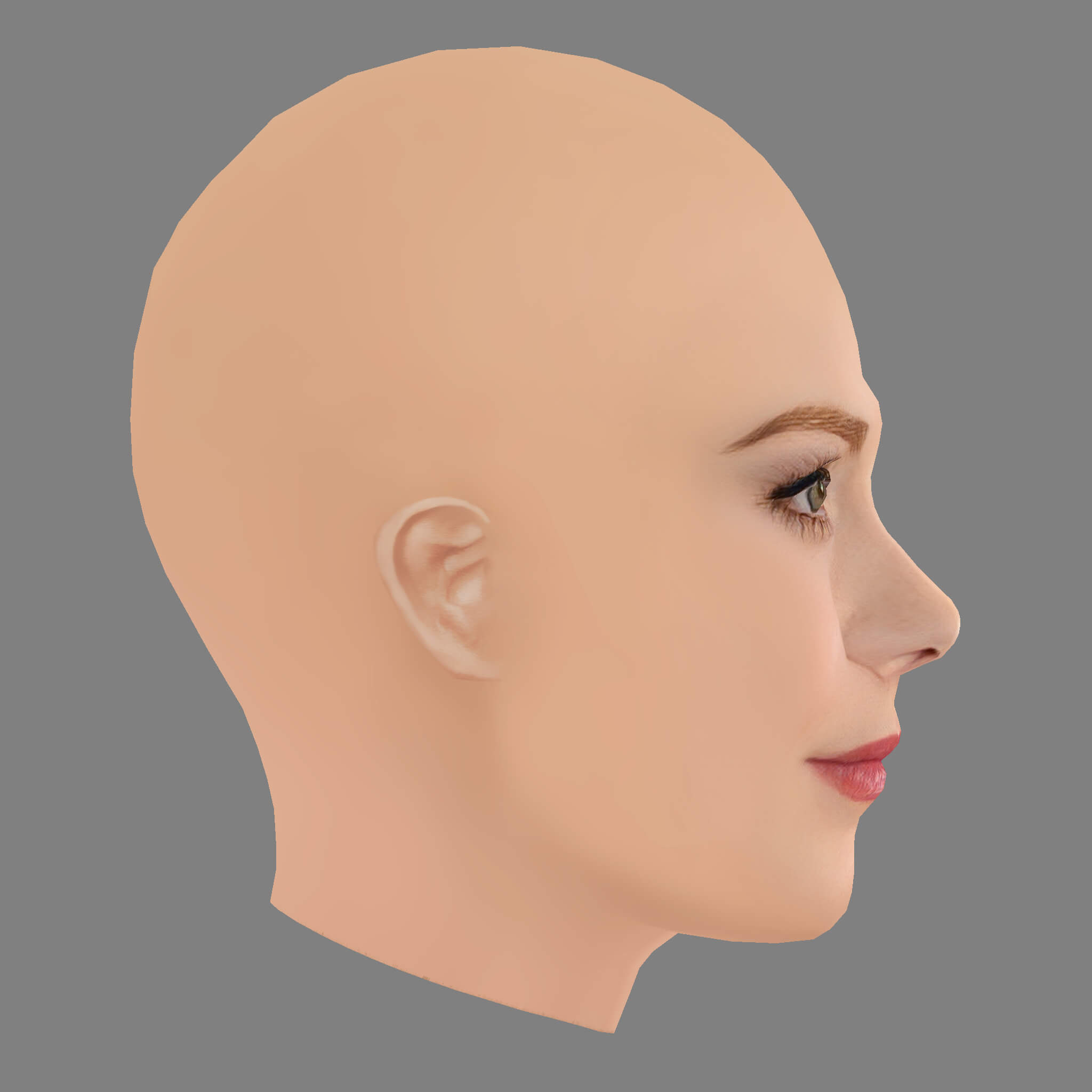 Alexandra Breckenridge Head - No Hair - Low Poly Head for GA 3D Model ...