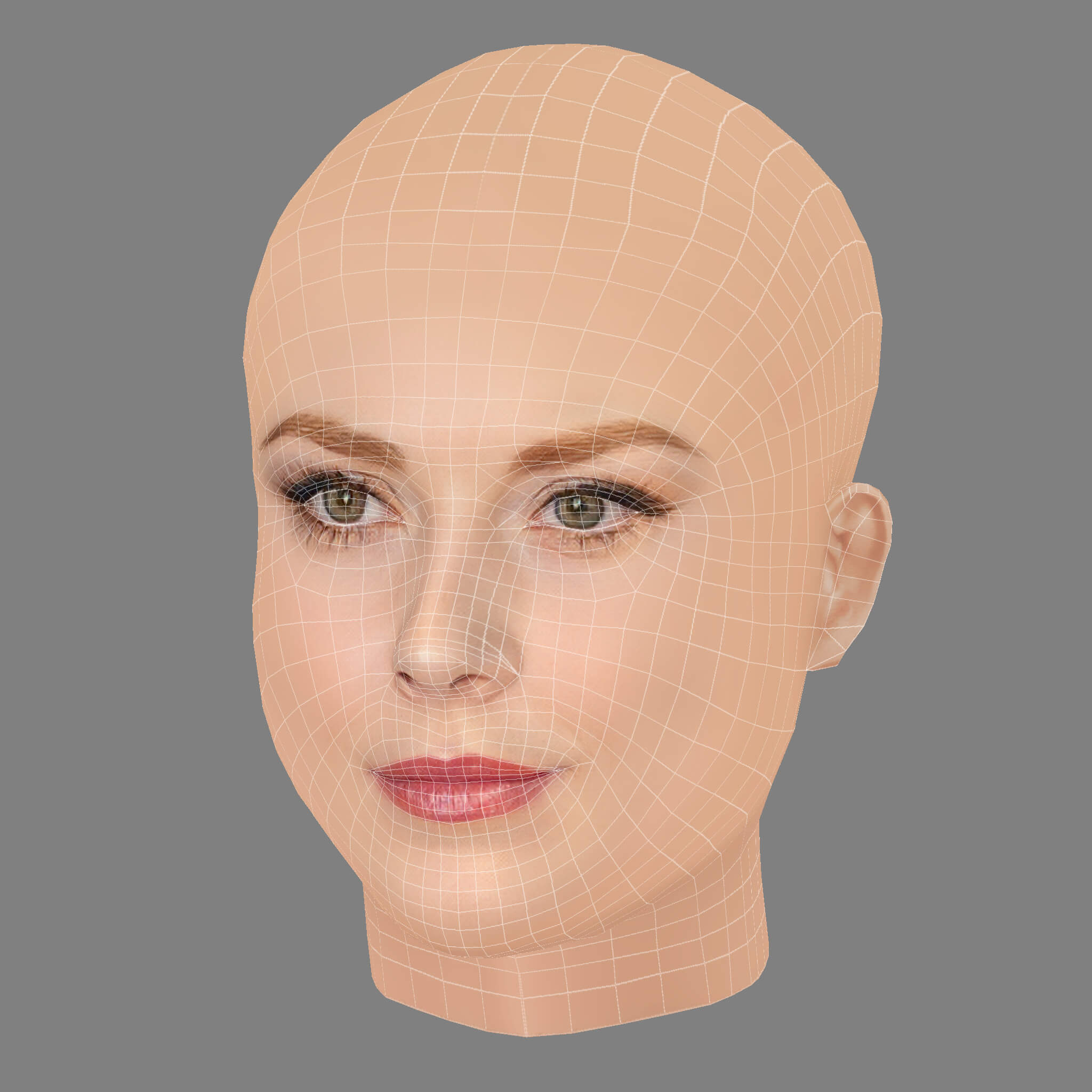 Alexandra Breckenridge Head - No Hair - Low Poly Head for GA 3D Model ...