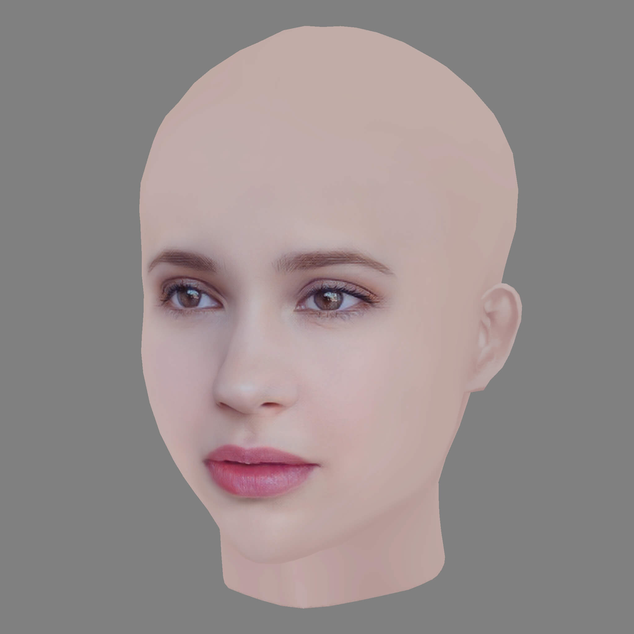 Alexia Fast Head - No Hair - Low Poly Head for Game 3D Model by Nammichael