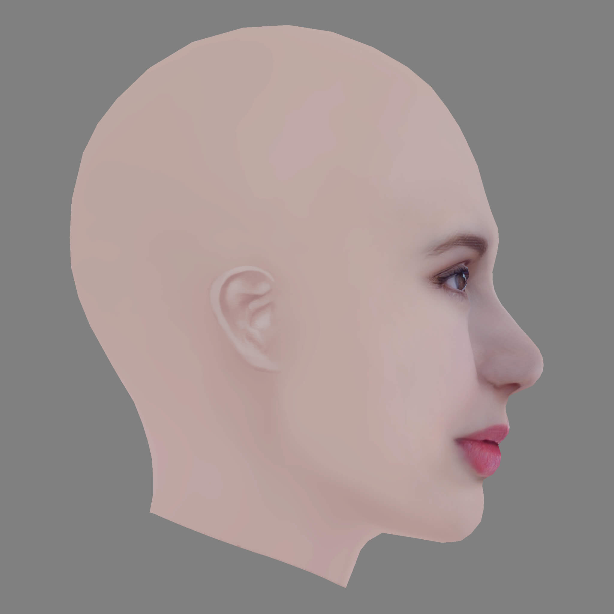 Alexia Fast Head - No Hair - Low Poly Head for Game 3D Model by Nammichael