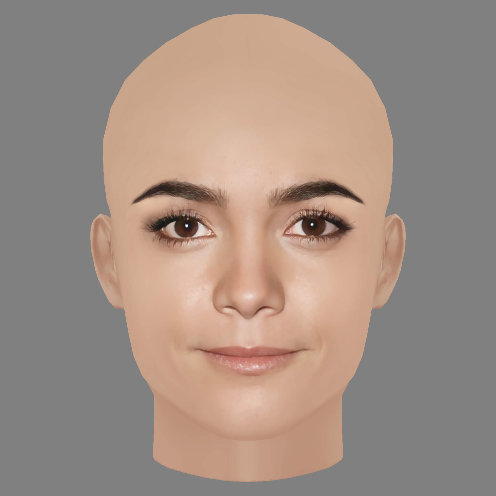 Alice Braga Head - No Hair - Low Poly Head for Game 3D Model by Nammichael