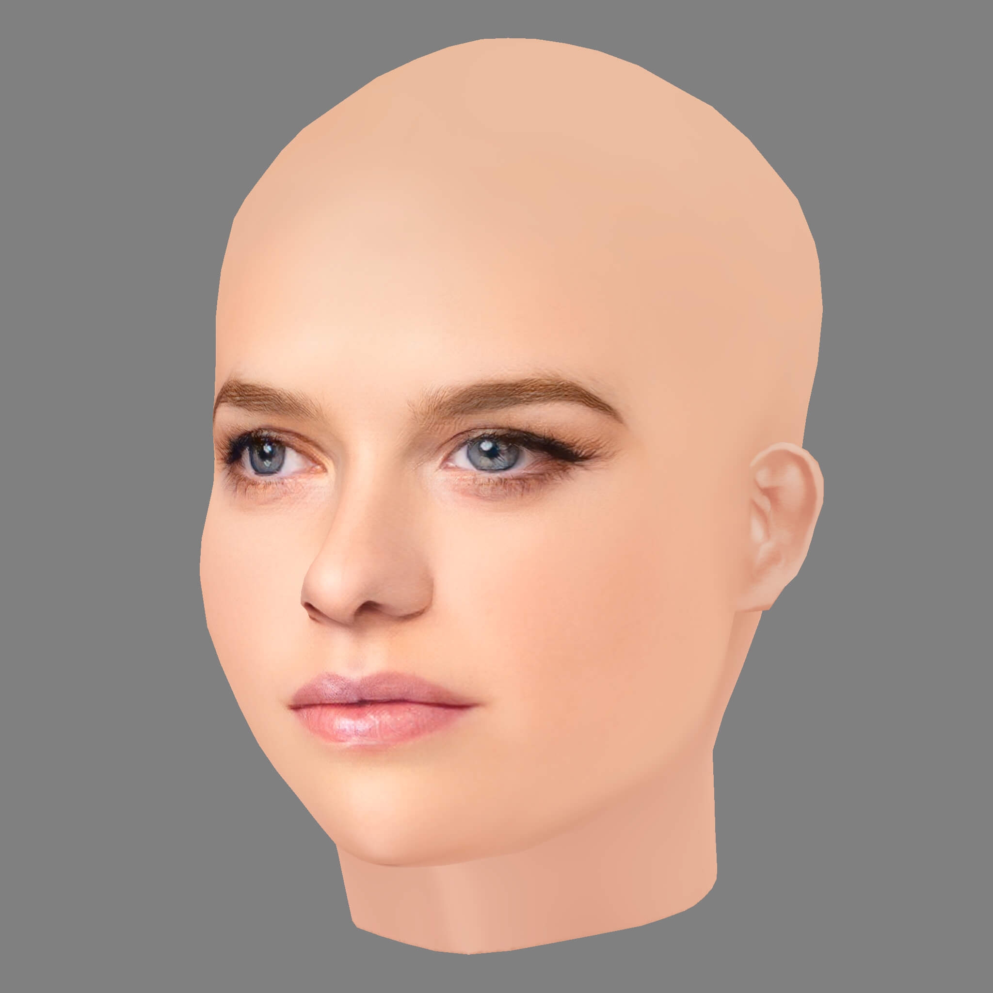Alice Eve Head - No Hair - Low Poly Head for Game 3D Model by Nammichael