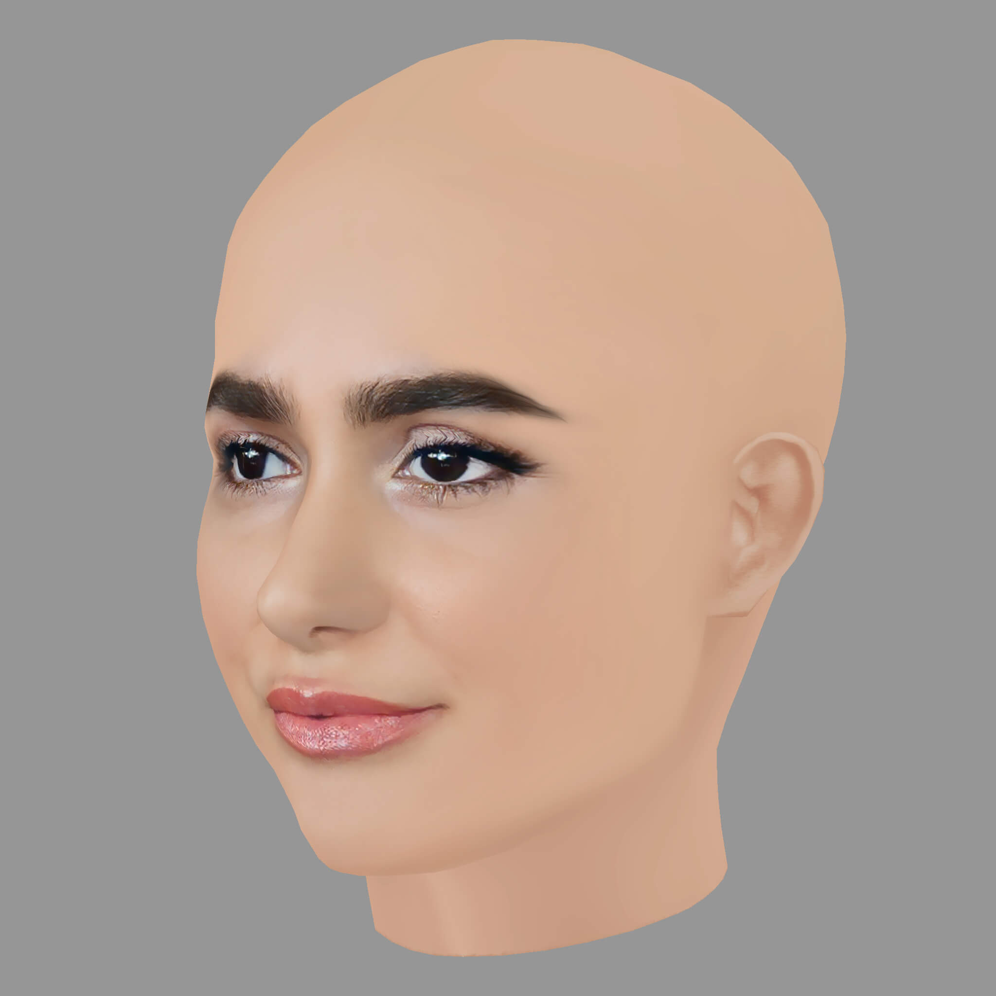 Alicia Sanz Head - No Hair - Low Poly Head for Game 3D Model by Nammichael