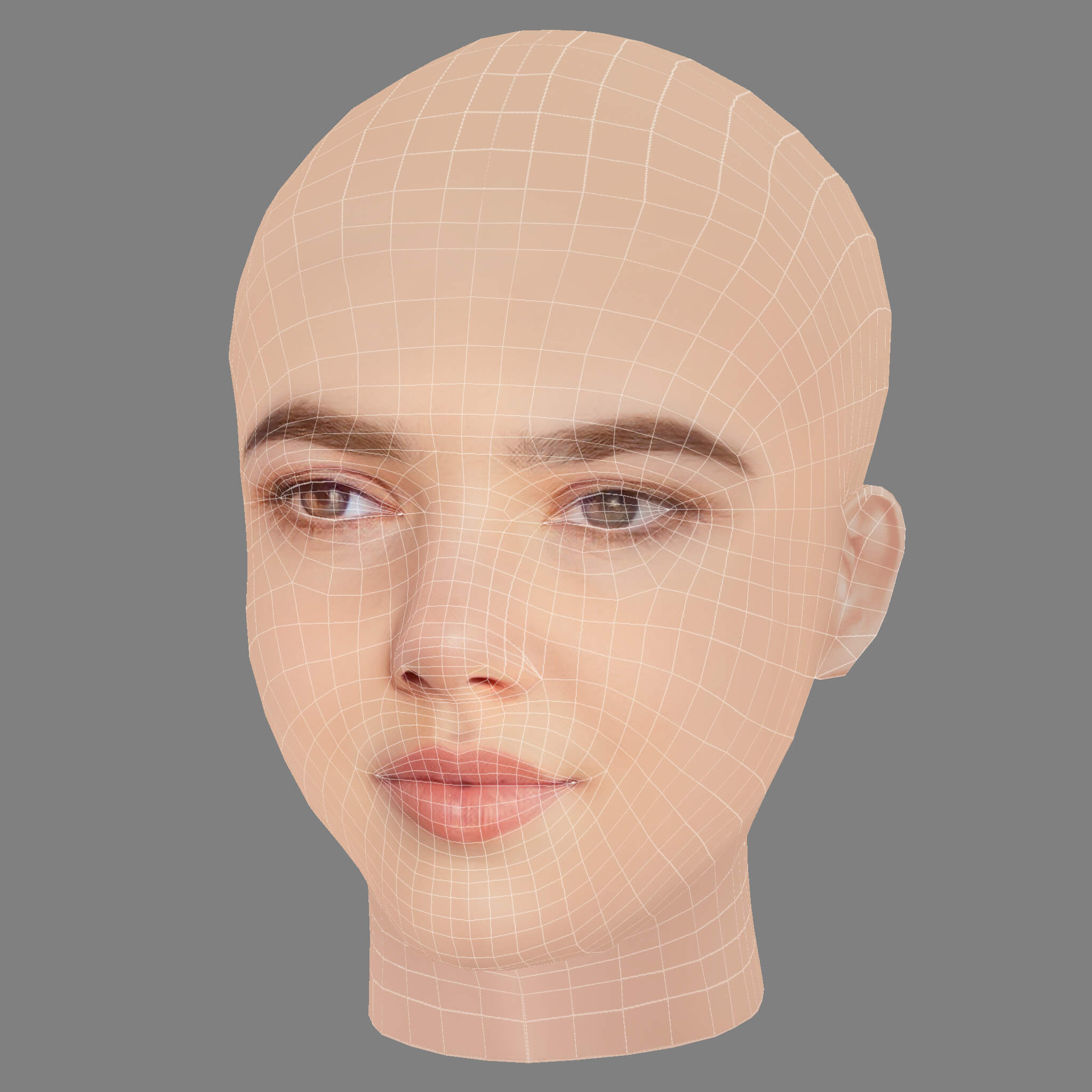 Alisha Newton Head - No Hair - Low Poly Head for Game 3D Model by ...